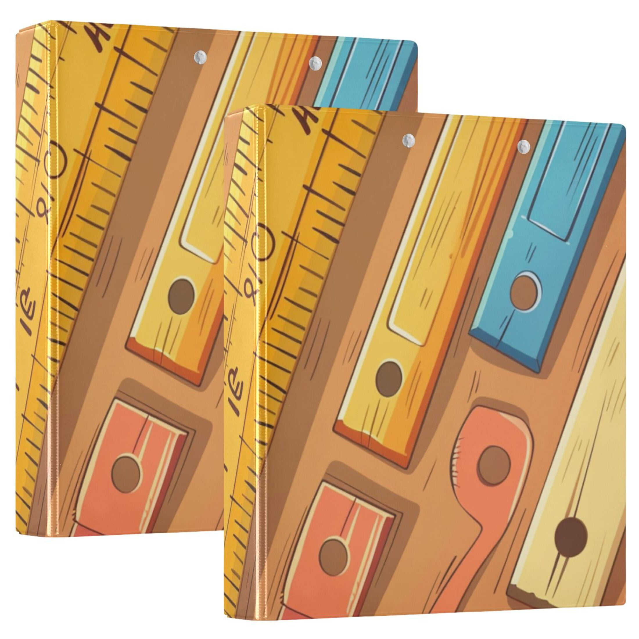 Rulers Cartoon 3 Ring Binders 1.5 inch Hardcover File Folders with ...