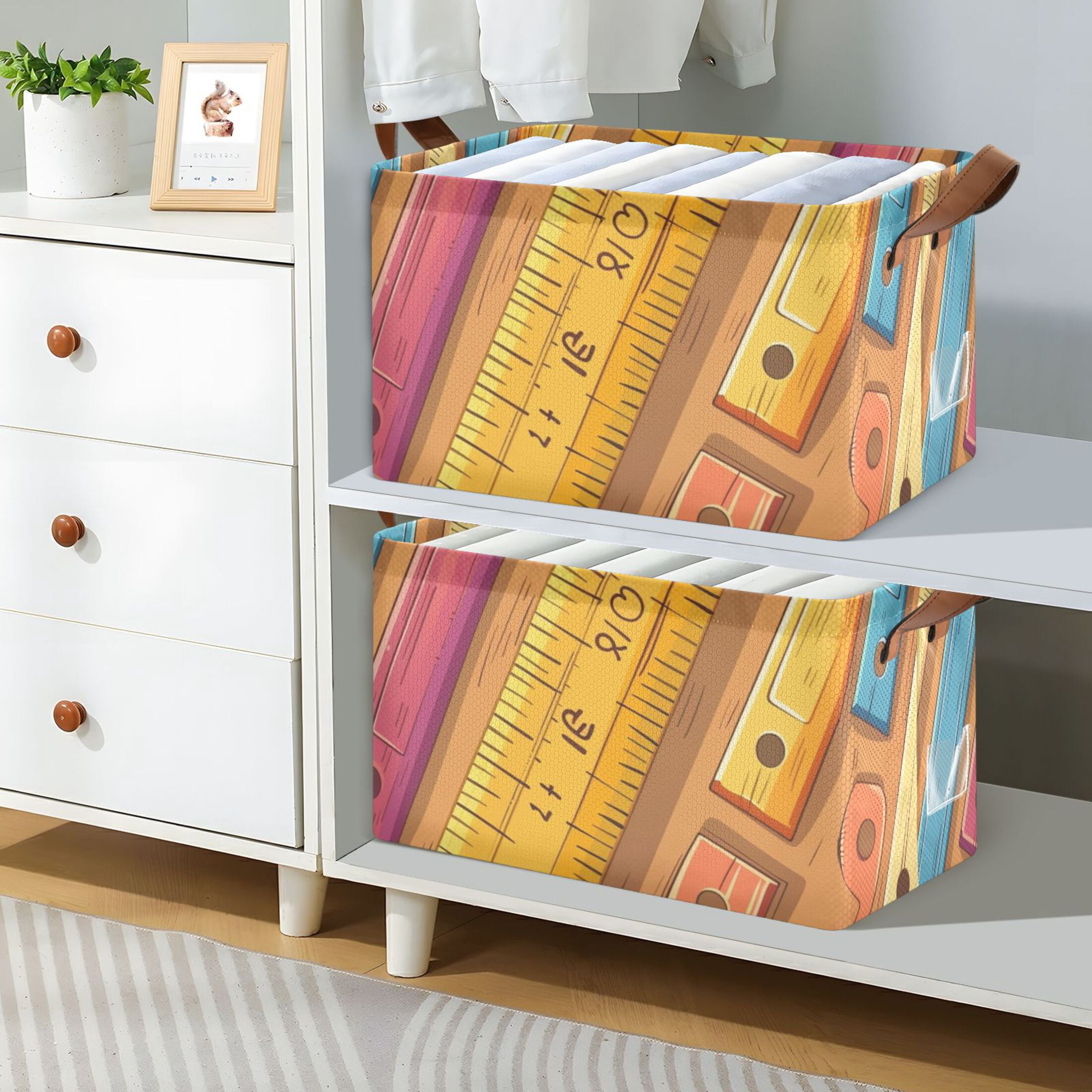 Rulers Cartoon Foldable Storage Large Fabric Storage Baskets Organizer ...