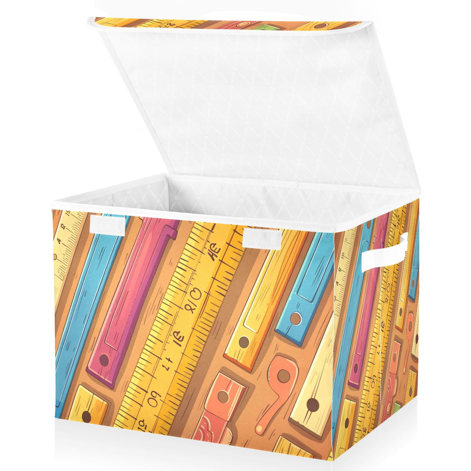 Rulers Cartoon Storage Basket for Shelves Foldable Container Organizer ...