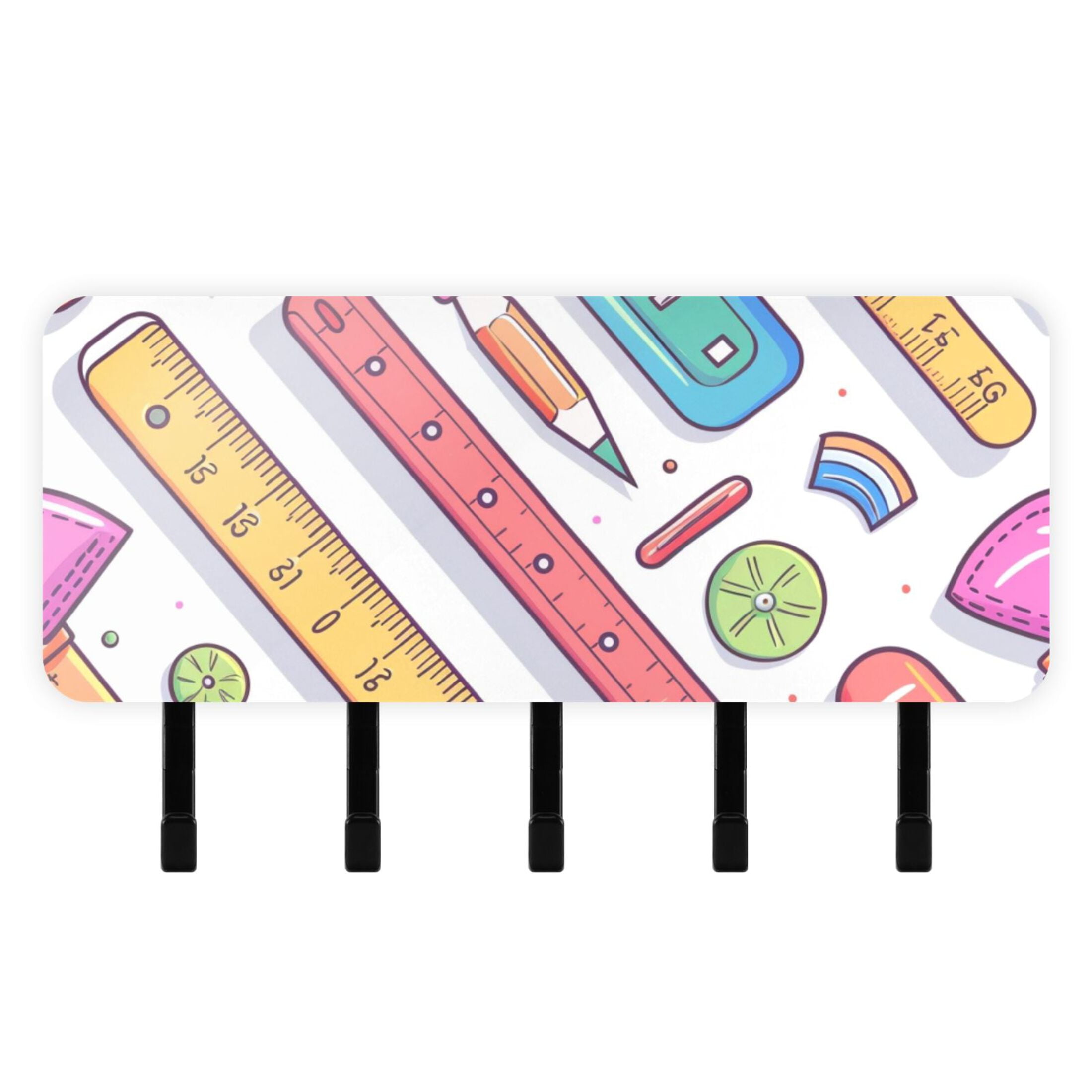 Rulers Key Holder for Wall Mail Holder Organizer with 5 Key Hooks Wall ...