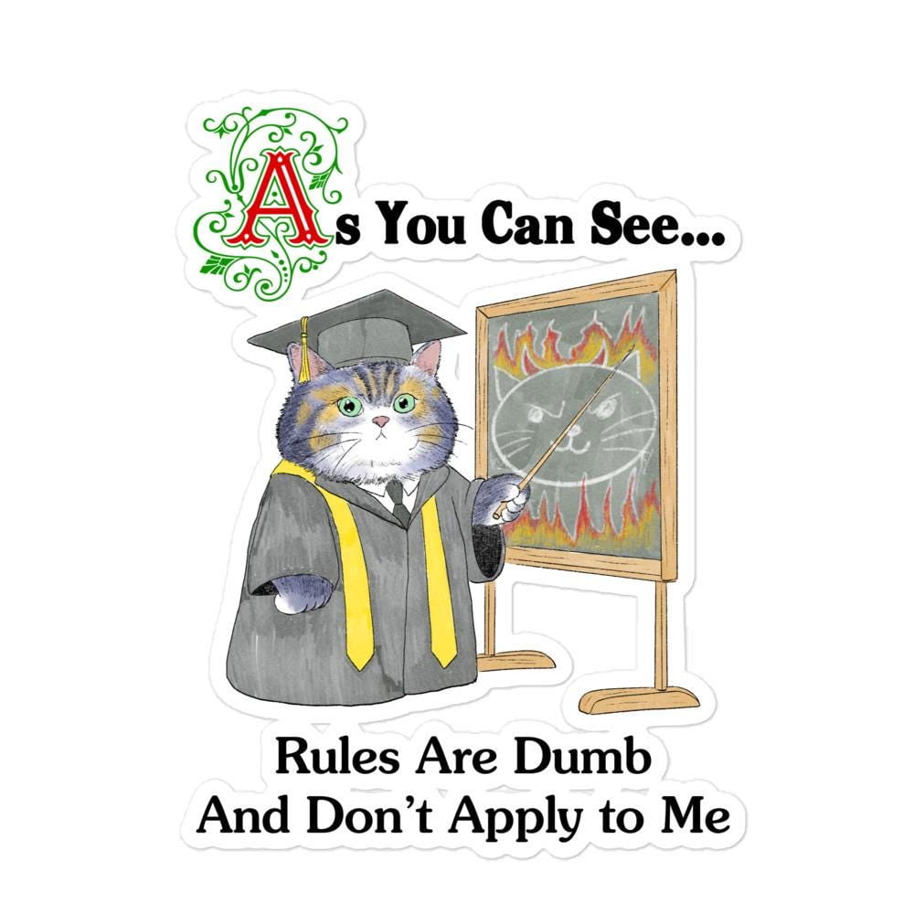 Rules Are Dumb Bubble-Free Stickers Vinyl Decal Cute Sticker Aesthetic ...