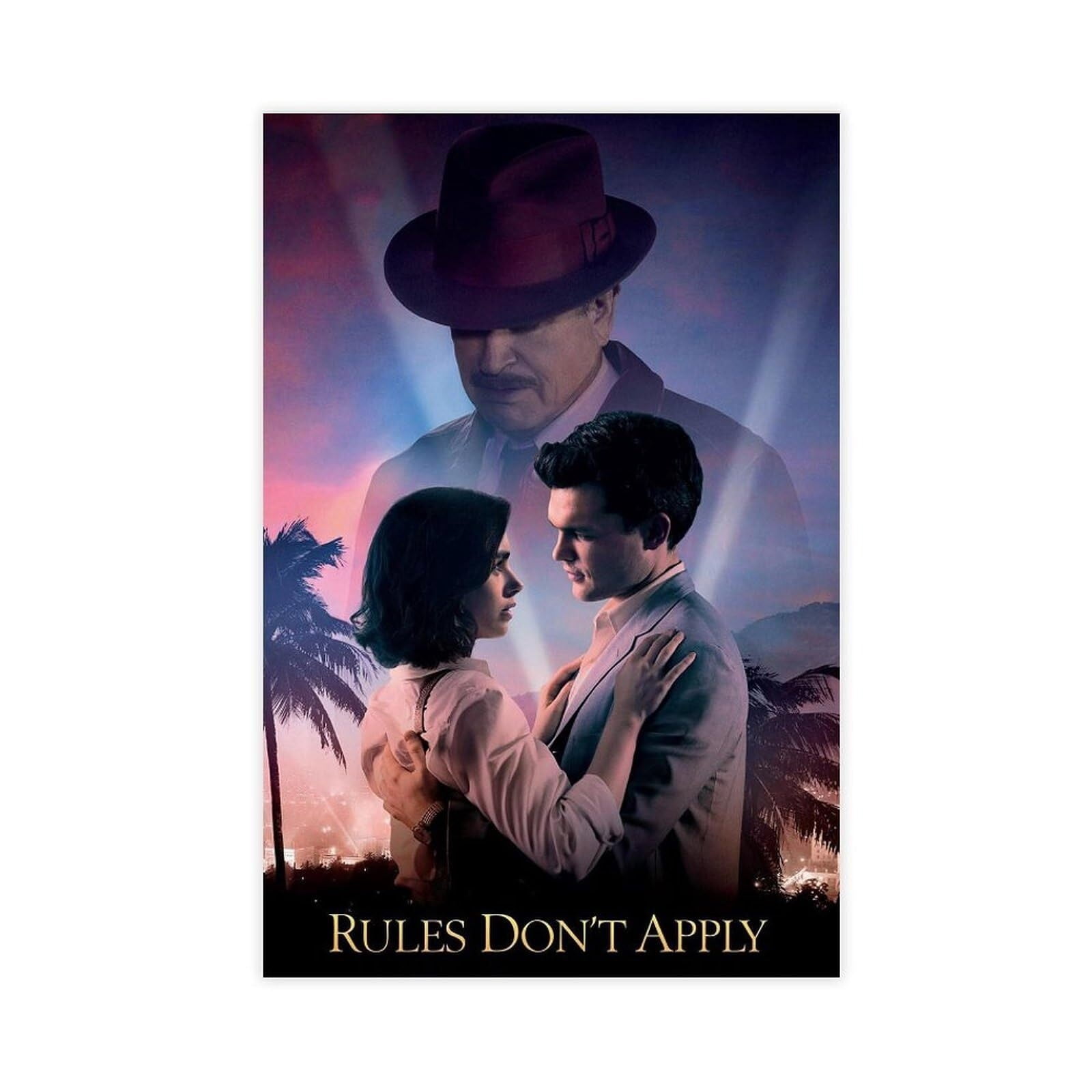 Rules Don't Apply Movie Poster Classic Art Deco 2 Canvas Poster Bedroom ...