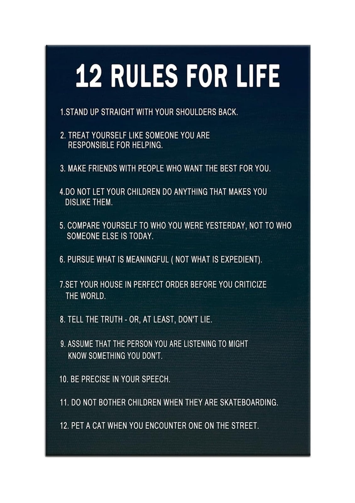 Rules for Life Posters, Motivational Wall Art Collection, Peterson ...
