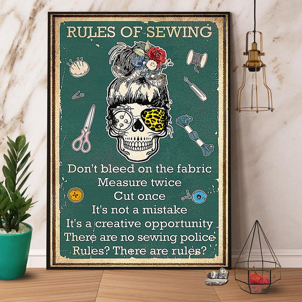 Rules Of Sewing Skull Paper Poster No Frame Matte Wall Art Decor 11 x ...