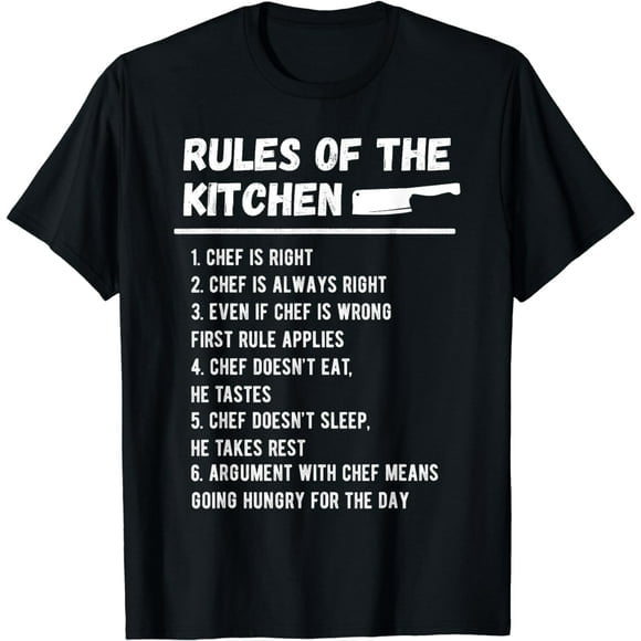 Rules Of The Kitchen Funny Master Cook Restaurant Chef Joke T-Shirt - Walmart.com