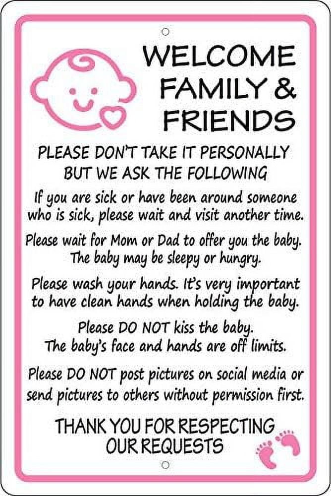 Rules for Visiting New Baby Alum Sign New Parents, Nursery, Visitors ...