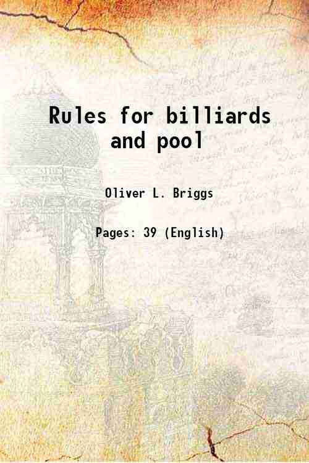 Rules for billiards and pool 1893 - Walmart.com