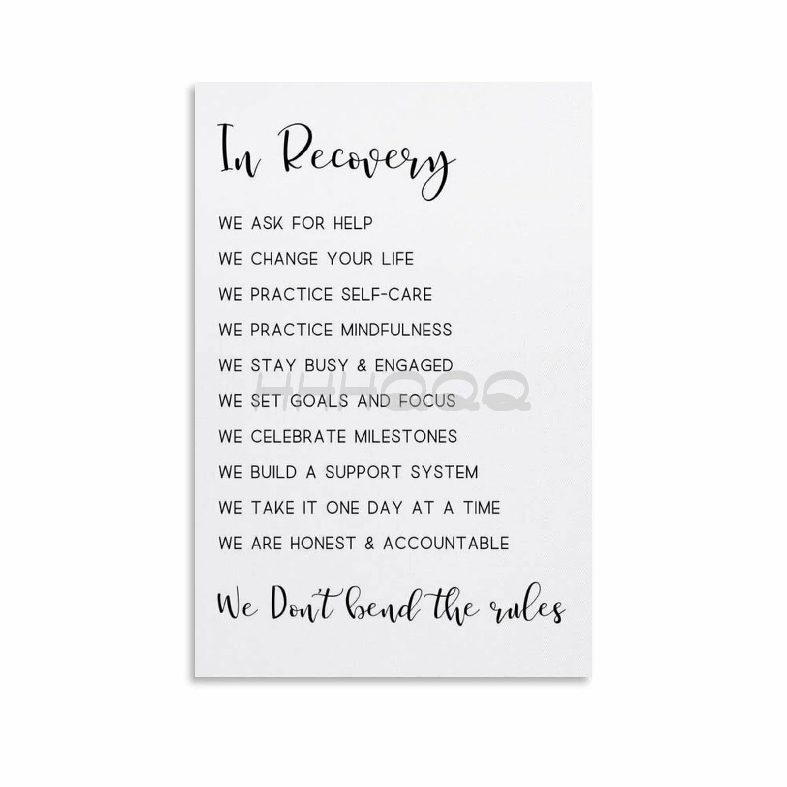 Rules of Recovery Poster Therapist Office Decor Canvas Painting for ...
