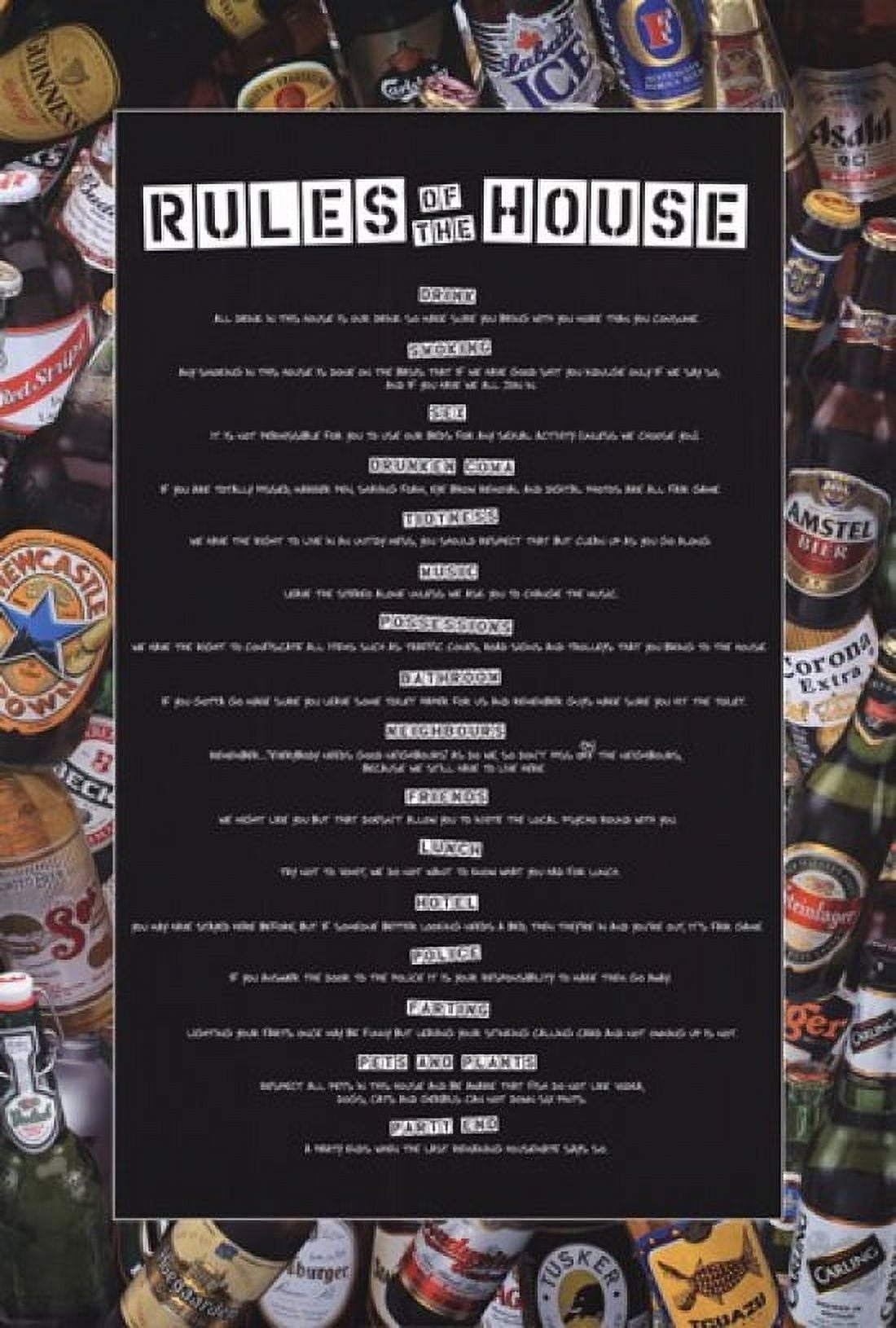 Rules of the House Laminated Poster (24 x 36) - Walmart.com