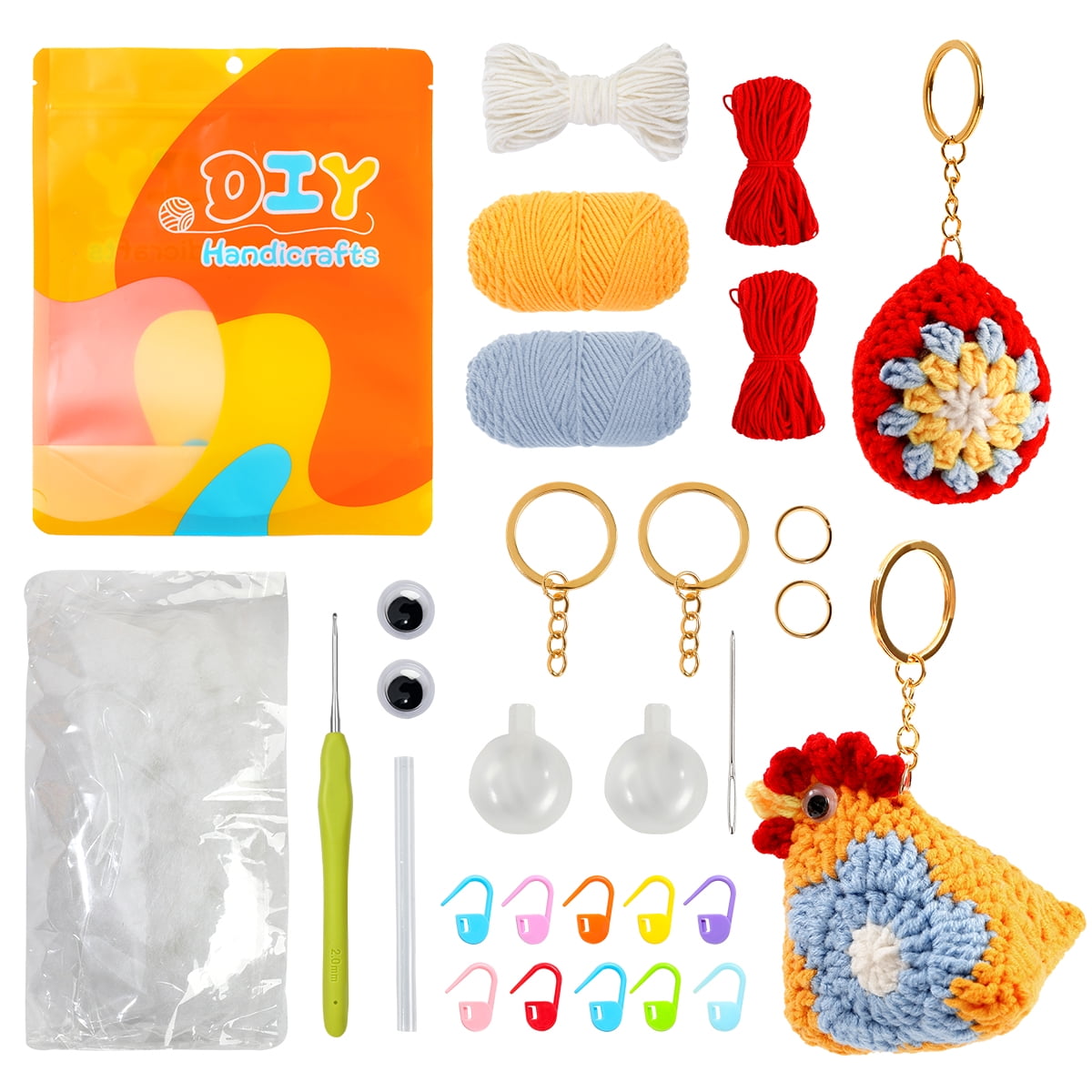 Rulwuck Crochet Key Chain Animal Kit for Beginners With Video Tutorial ...