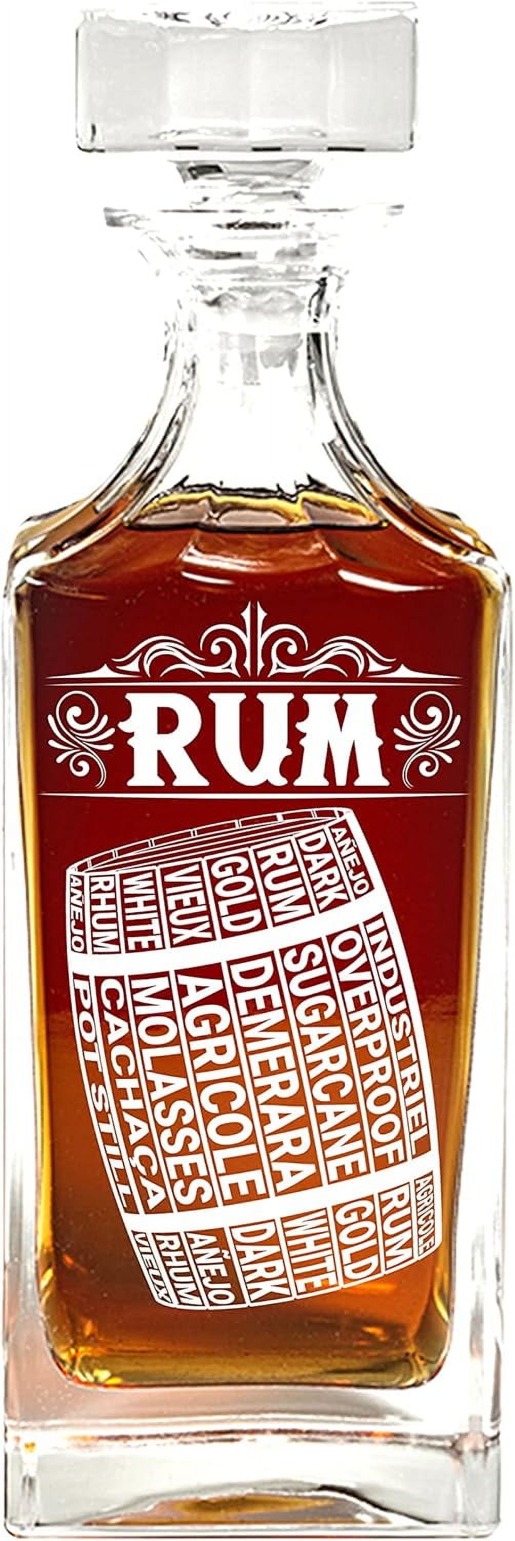 Rum Decanter - Rum Themed Decanter with Rum Barrel Design - Words ...