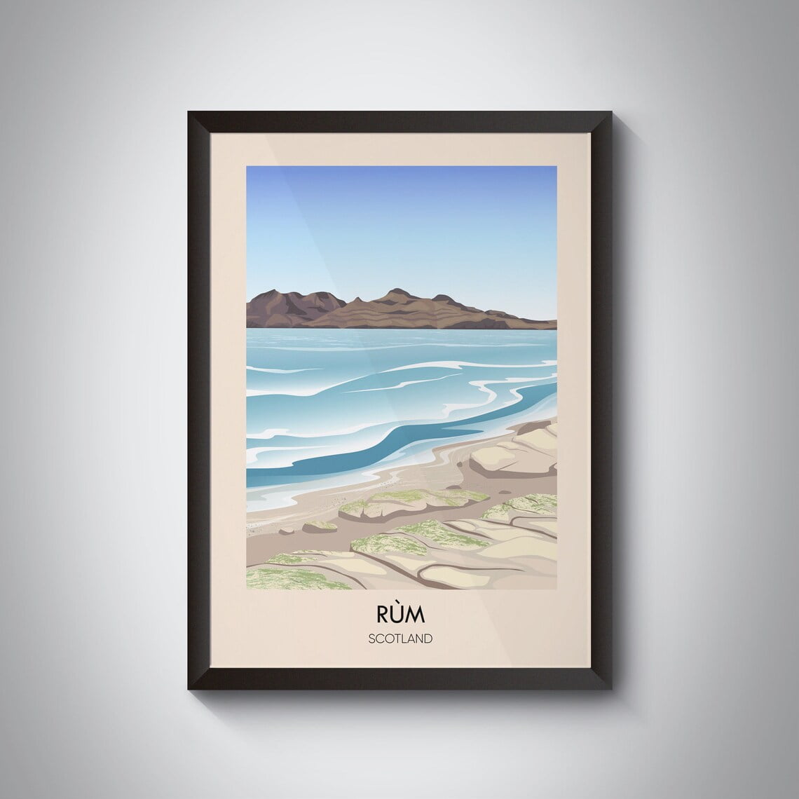 Rum Poster, Scotland Travel Print, Isle Of Rum, Inner Hebrides, Kinloch ...