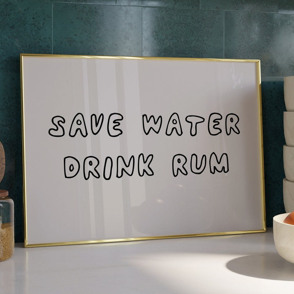 Rum Print - Bar Cart Wall Decor - Drinking Print - Bar Cart Accessories ...