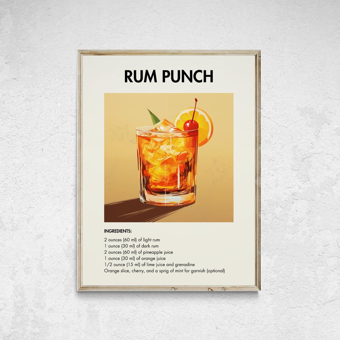 Rum Punch Cocktail, Rum Punch Cocktail Poster, Rum Punch Cocktail Print ...