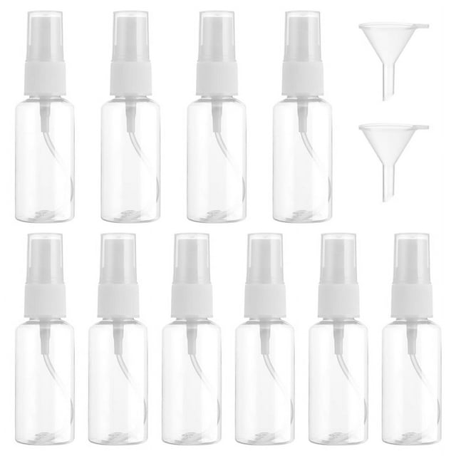 Rumbeast 10 Pcs 2oz/50ml Clear Empty Spray Bottles, Mini Travel Bottles with 2 Funnels - Walmart.com