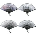 Rumbeast 4Pcs Small Foldable Handheld Fan, Bamboo and Silk Floral Fans ...