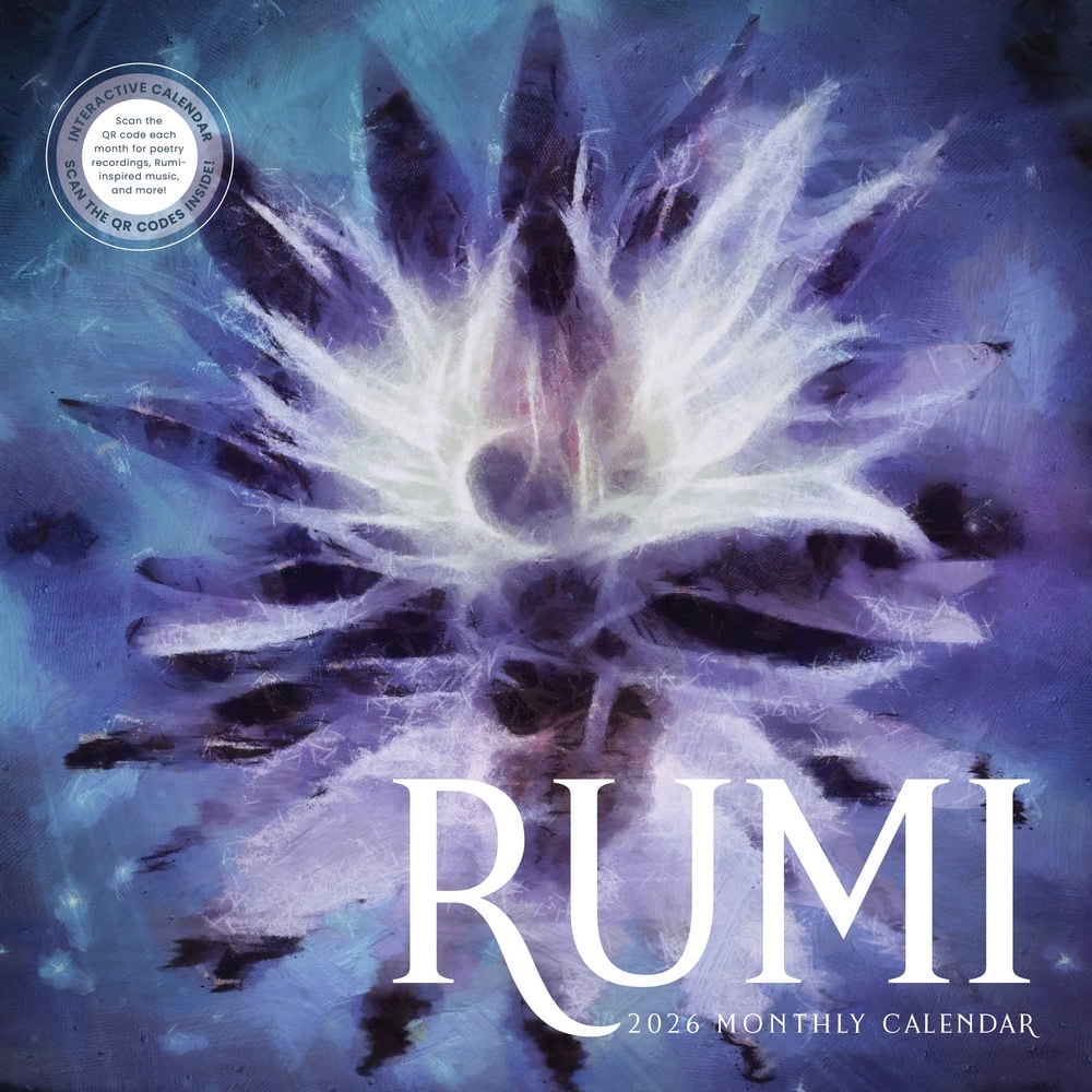Rumi Calendar 2026 | 12" x 24" 16 Month Poetry Wall Calendar | Marble ...