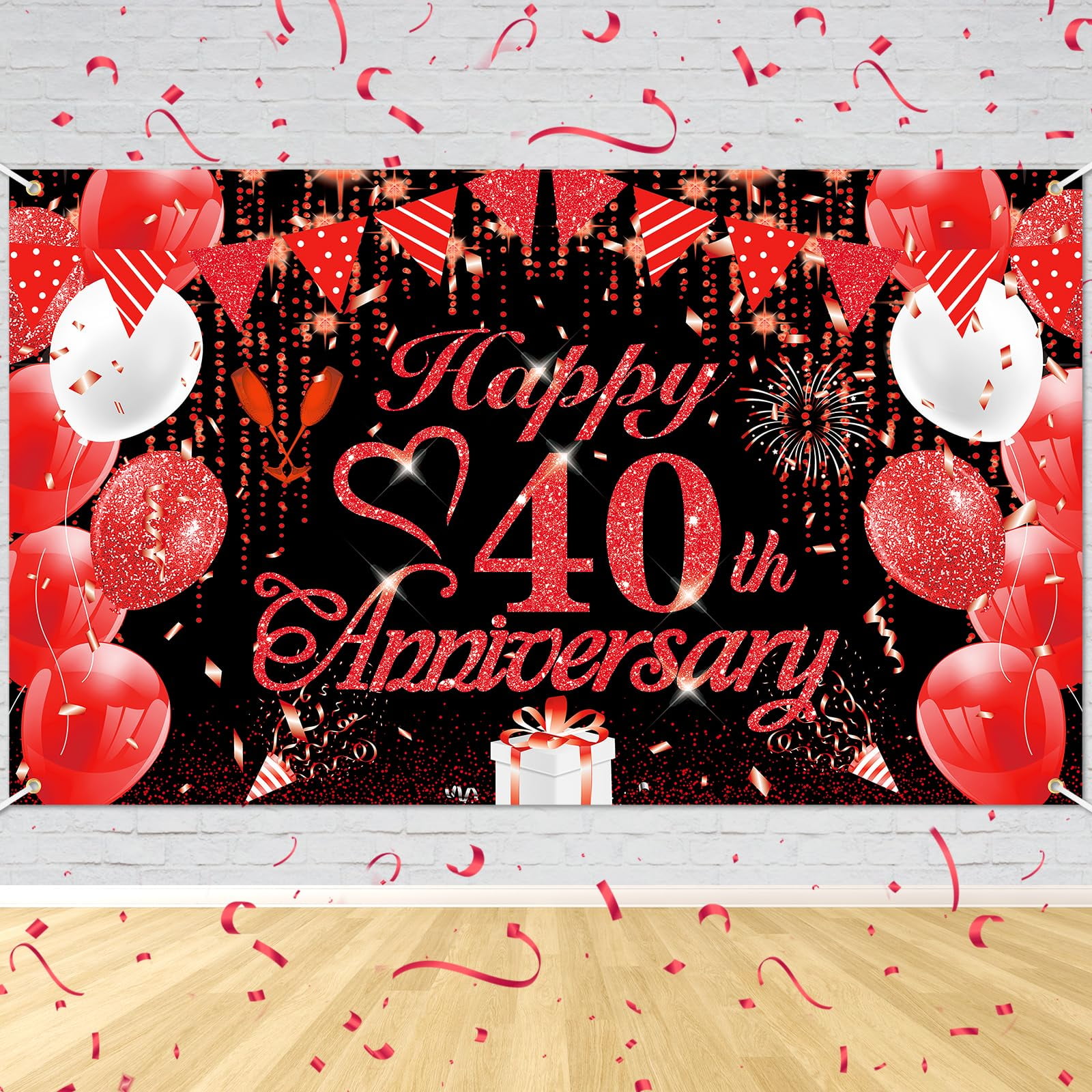 Rumia 40th Anniversary Decorations DHF10 Red Black Happy Banner Ruby ...