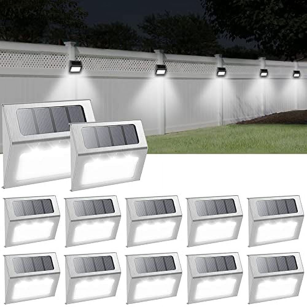 Rumiom Solar LED Step Lights, Stainless Steel Outdoor Fence/Deck Lights ...