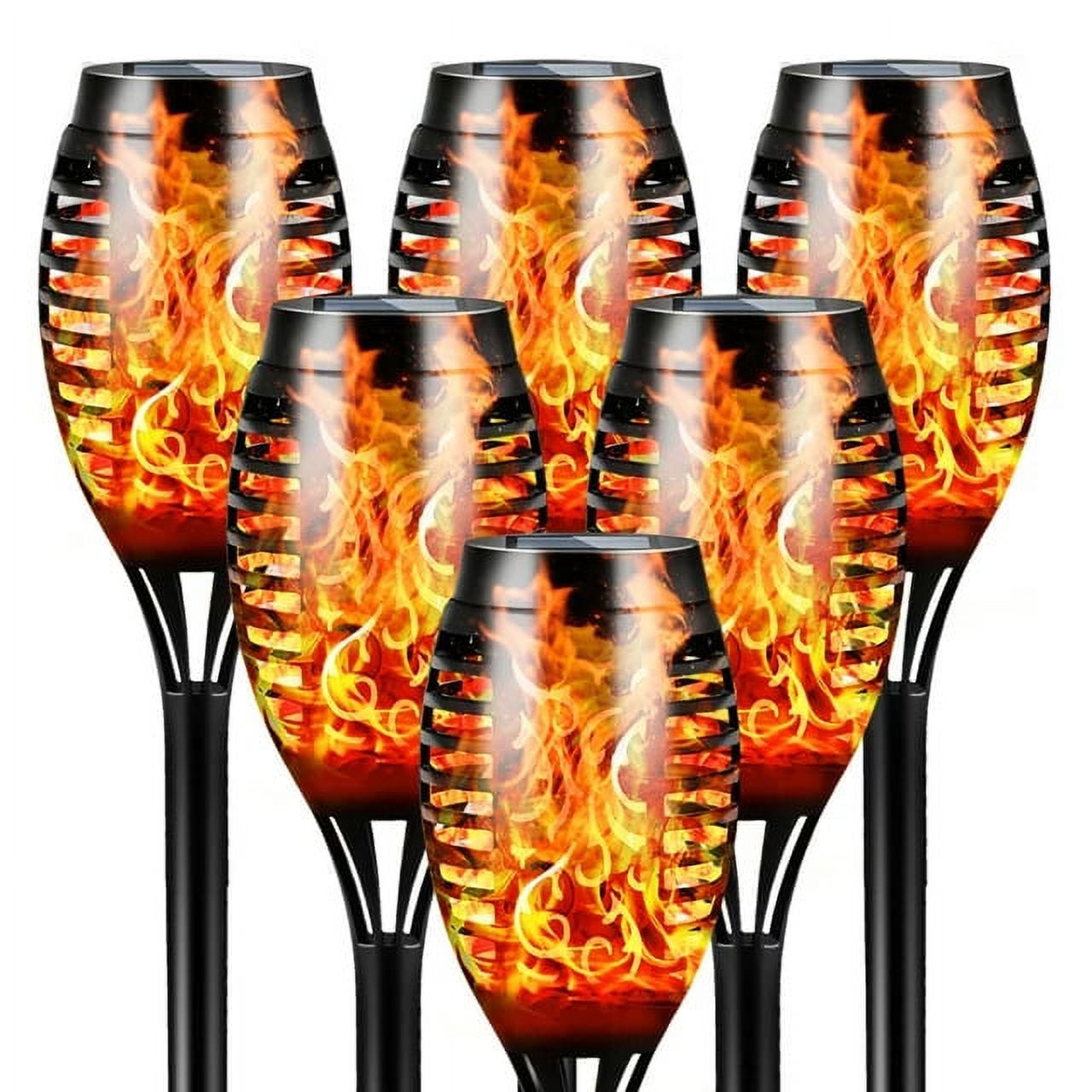 Rumiom Solar Torch LED Lights, Flameless, Pack of 6, IP65 Waterproof ...