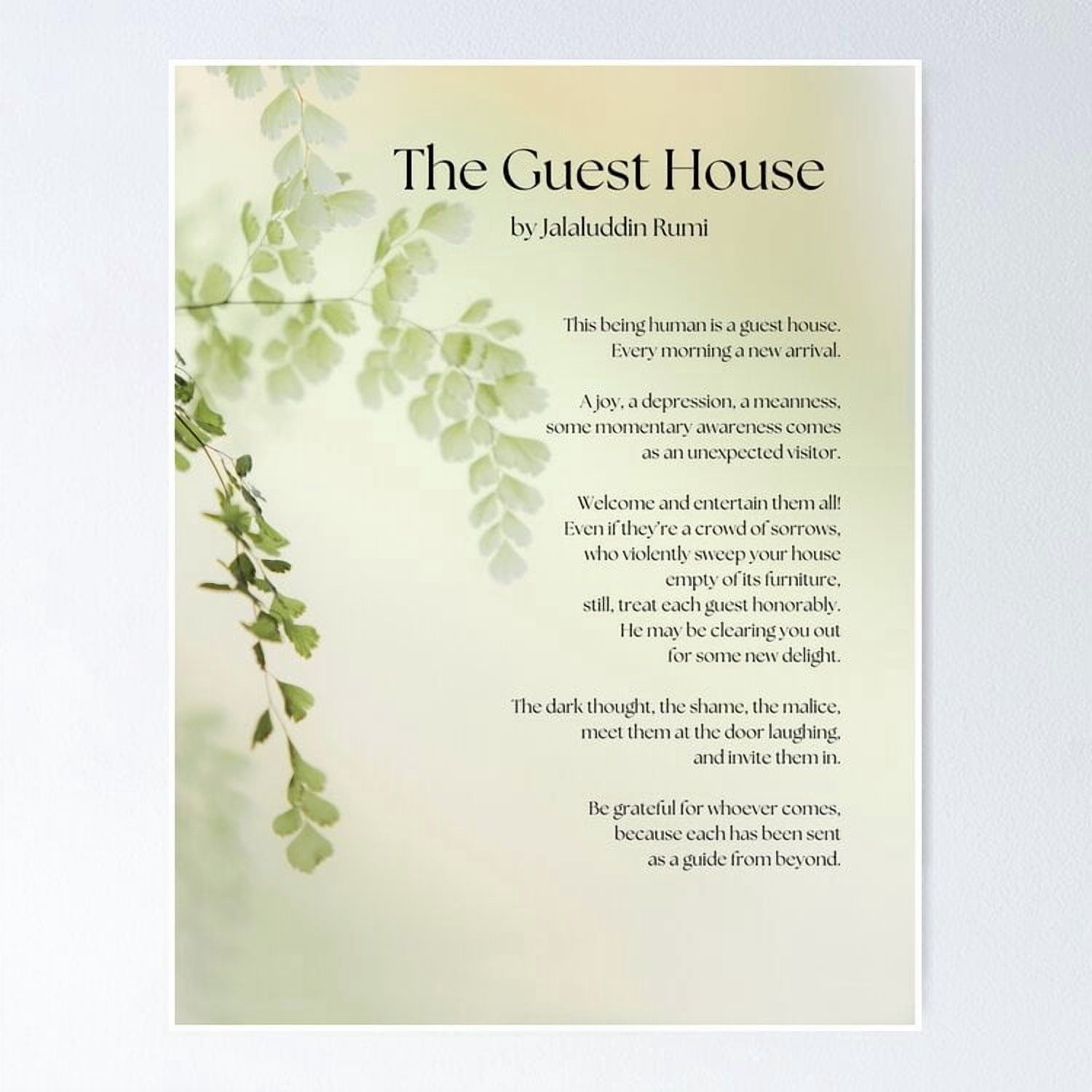 Rumis The Guest House Poster Wall Art Perfect For Home Decor & Gifts ...