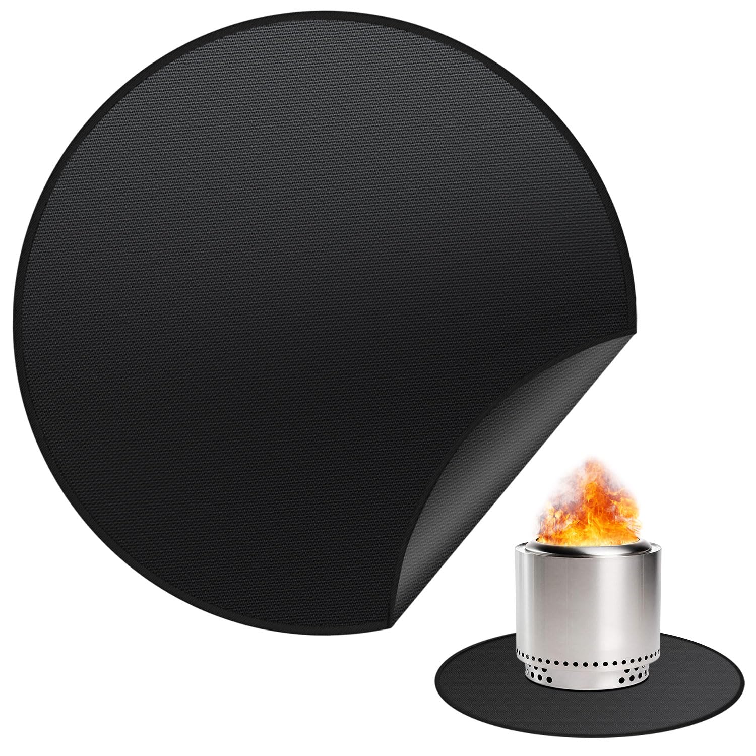 Rumlick 36" Fire Pit Mat for Solo Stove Bonfire, Round Fireproof Under ...
