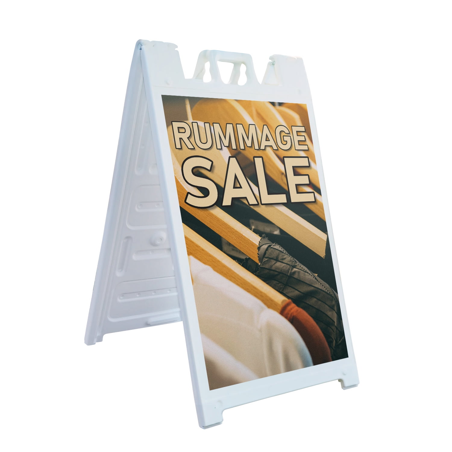 Rummage Sale 24" x 36" Double Sided A-Frame Sidewalk Sign Includes 2 ...