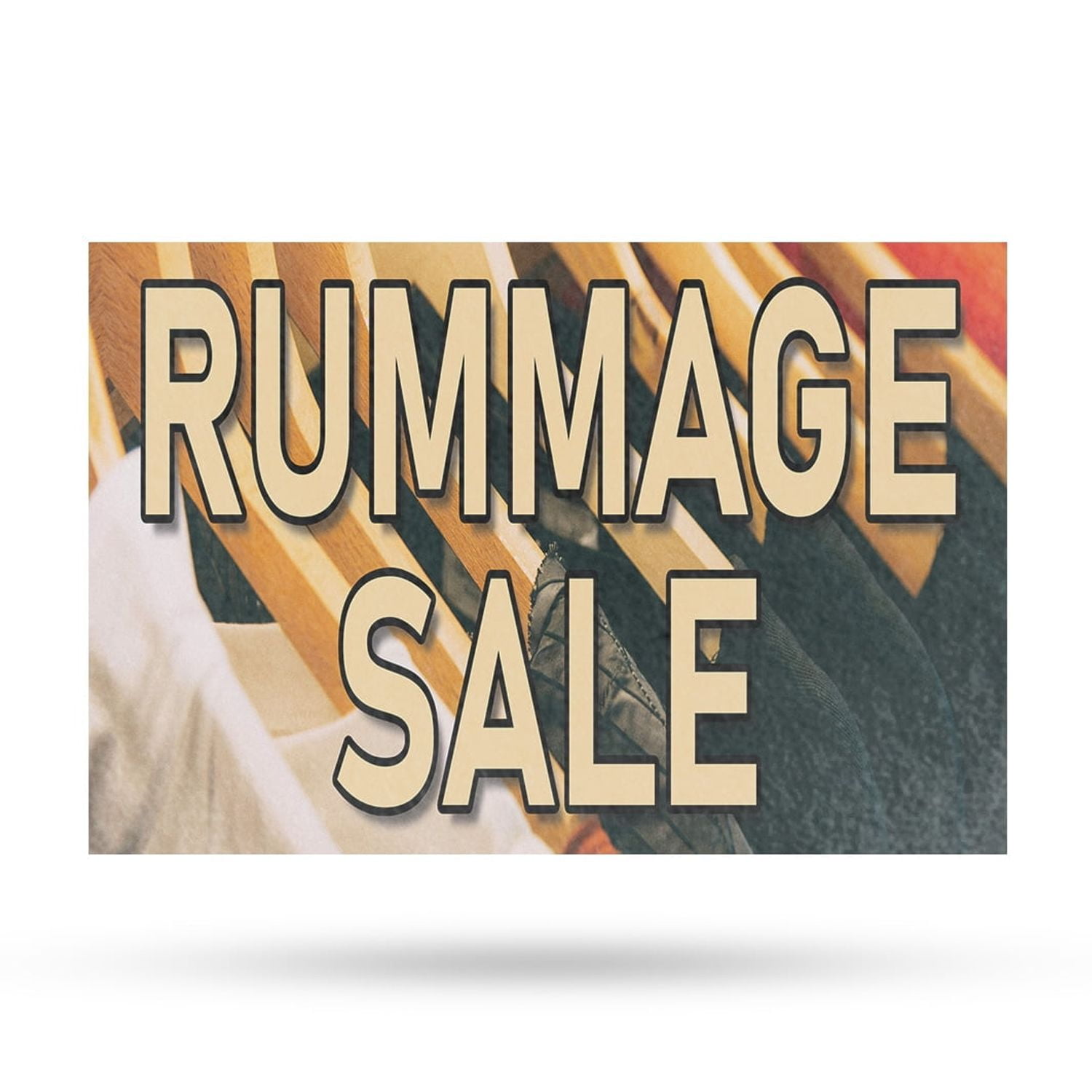 Rummage Sale Vinyl Decal 18 Inch x 24 Inch Weatherproof Heavy-Duty ...