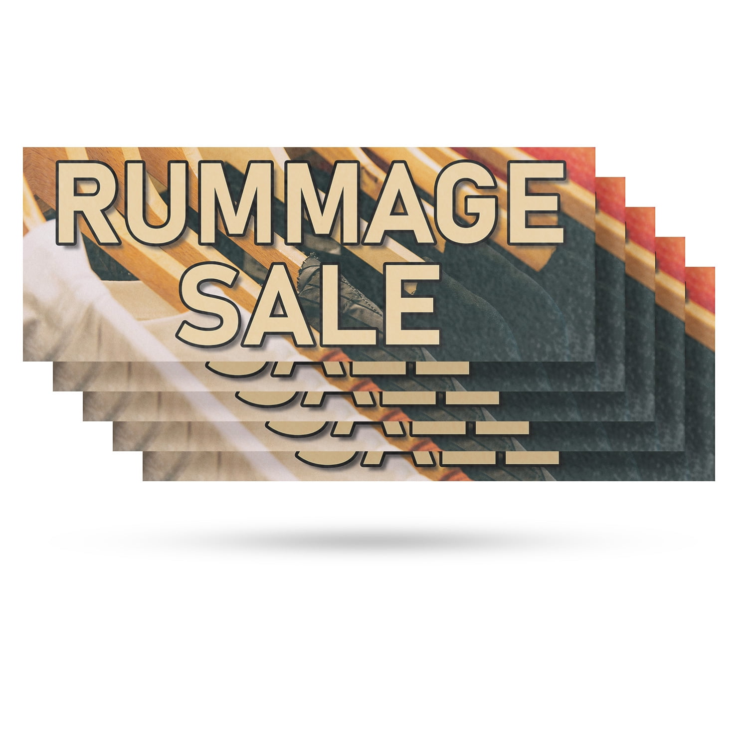 Rummage Sale Vinyl Decal 5 Pack of 24 Inch x 9 Inch Weatherproof Heavy ...