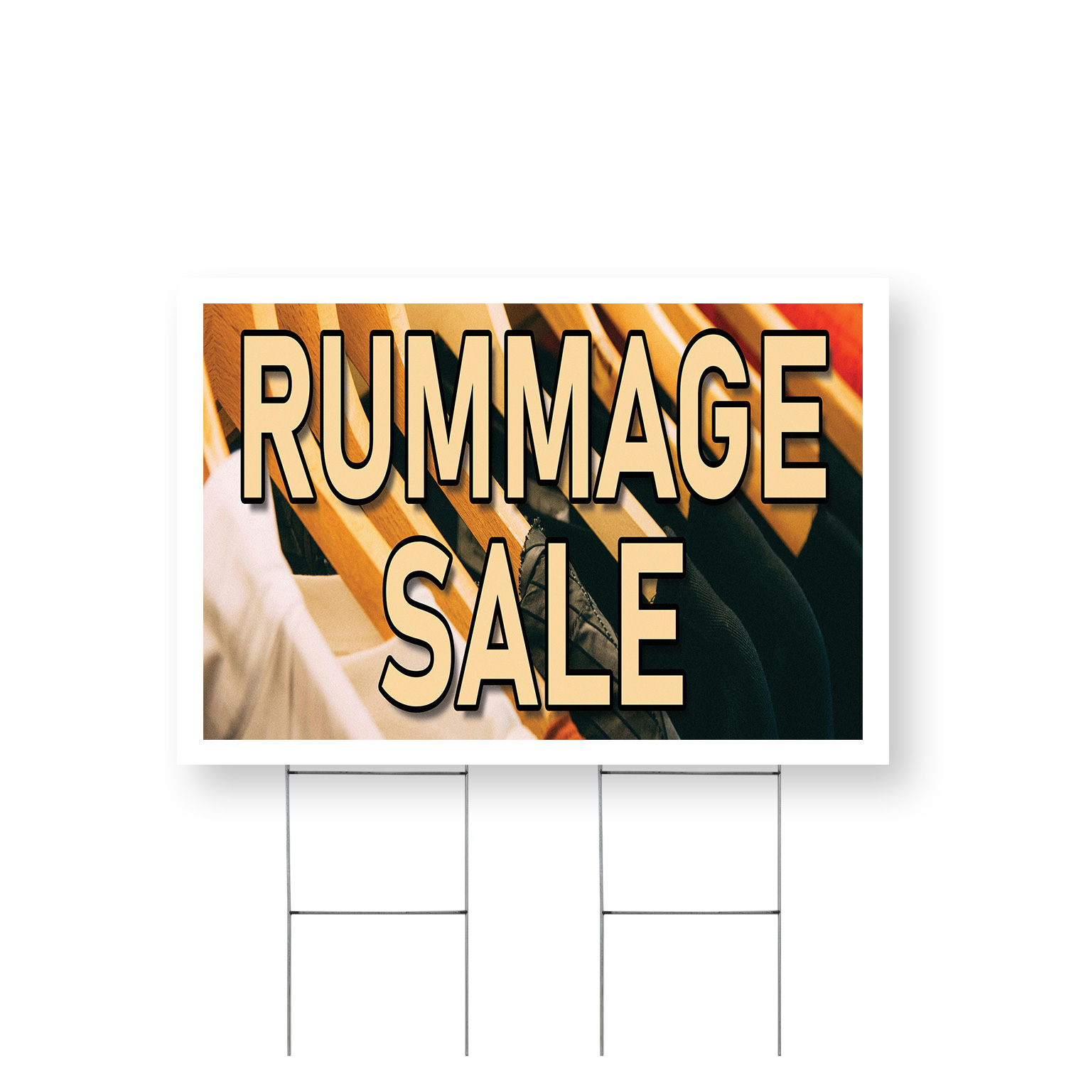 Rummage Sale Yard Sign 24 Inch x 36 Inch Single Sided Weatherproof ...