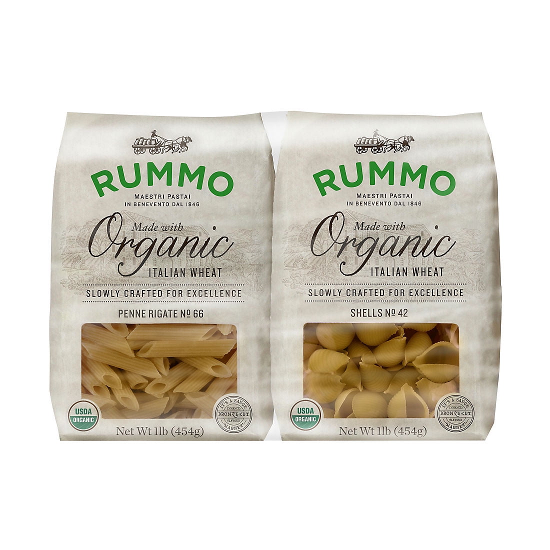 Rummo 100% Organic Penne Rigate & Organic Shells Variety Pack, 4 pk ...