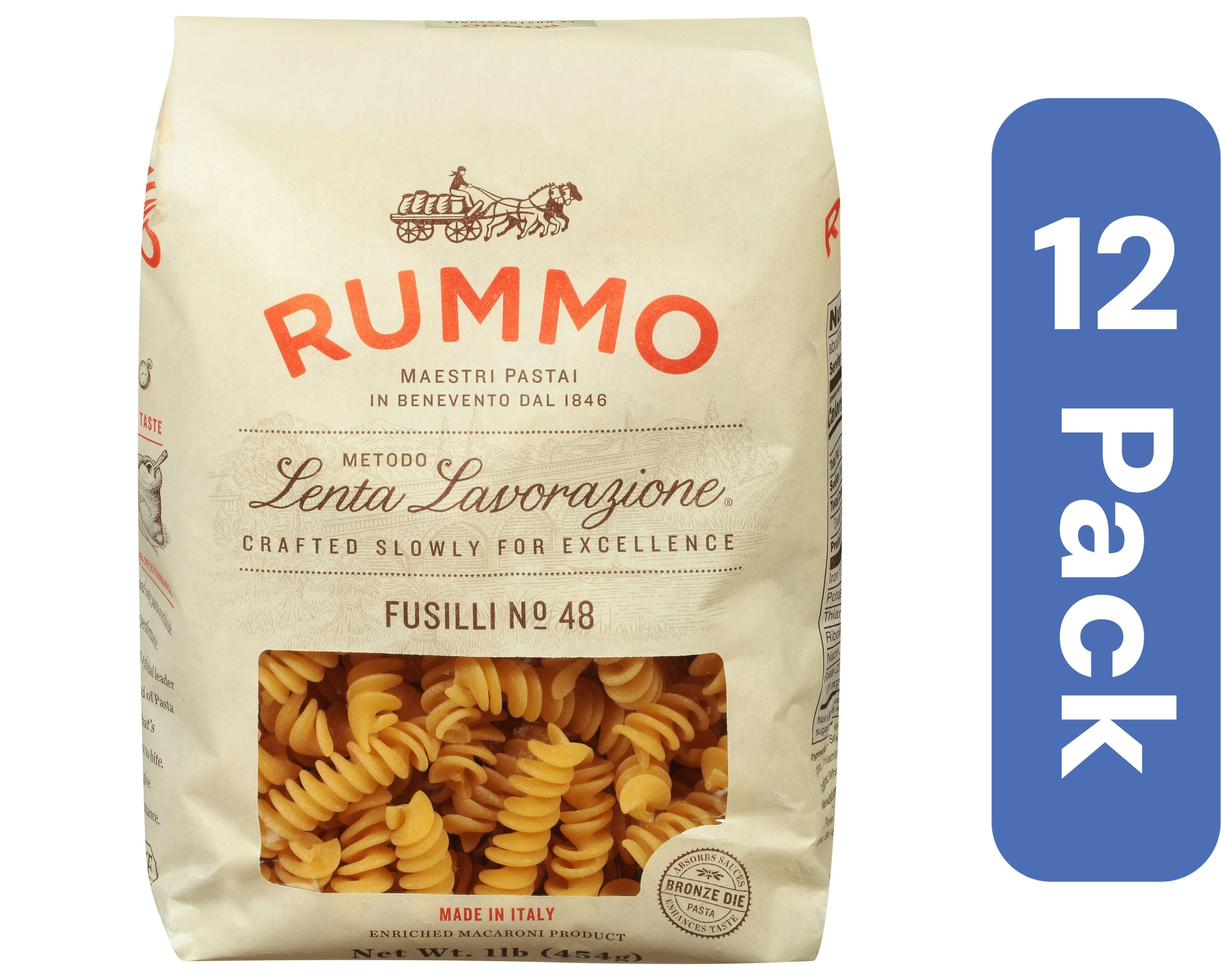 Rummo Fusilli Pasta 1 lb (Pack Of 12) - Walmart.com
