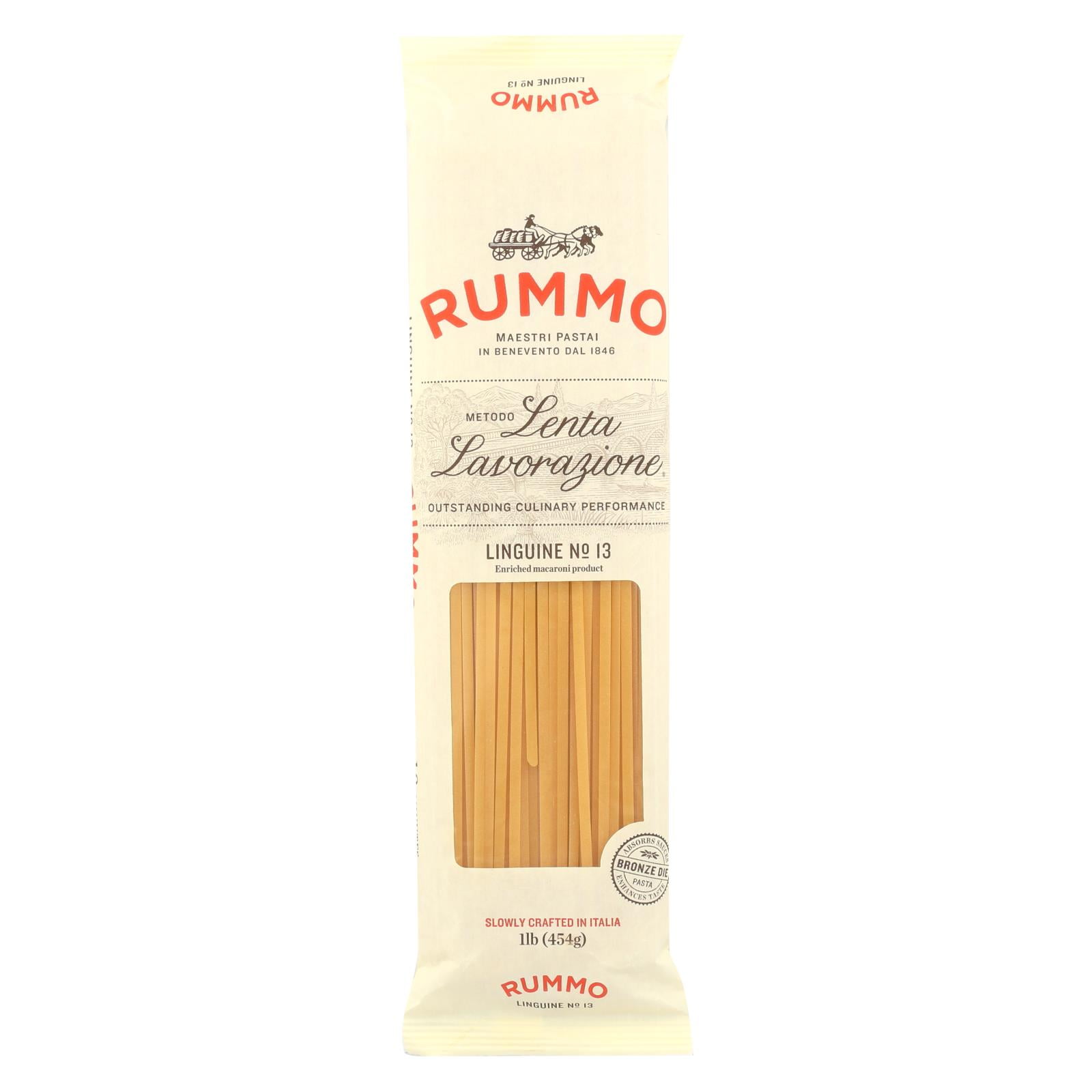 Rummo Linguine No 13 Pasta 1lb Contains Gluten Wheat Bronze-Cut Italian ...