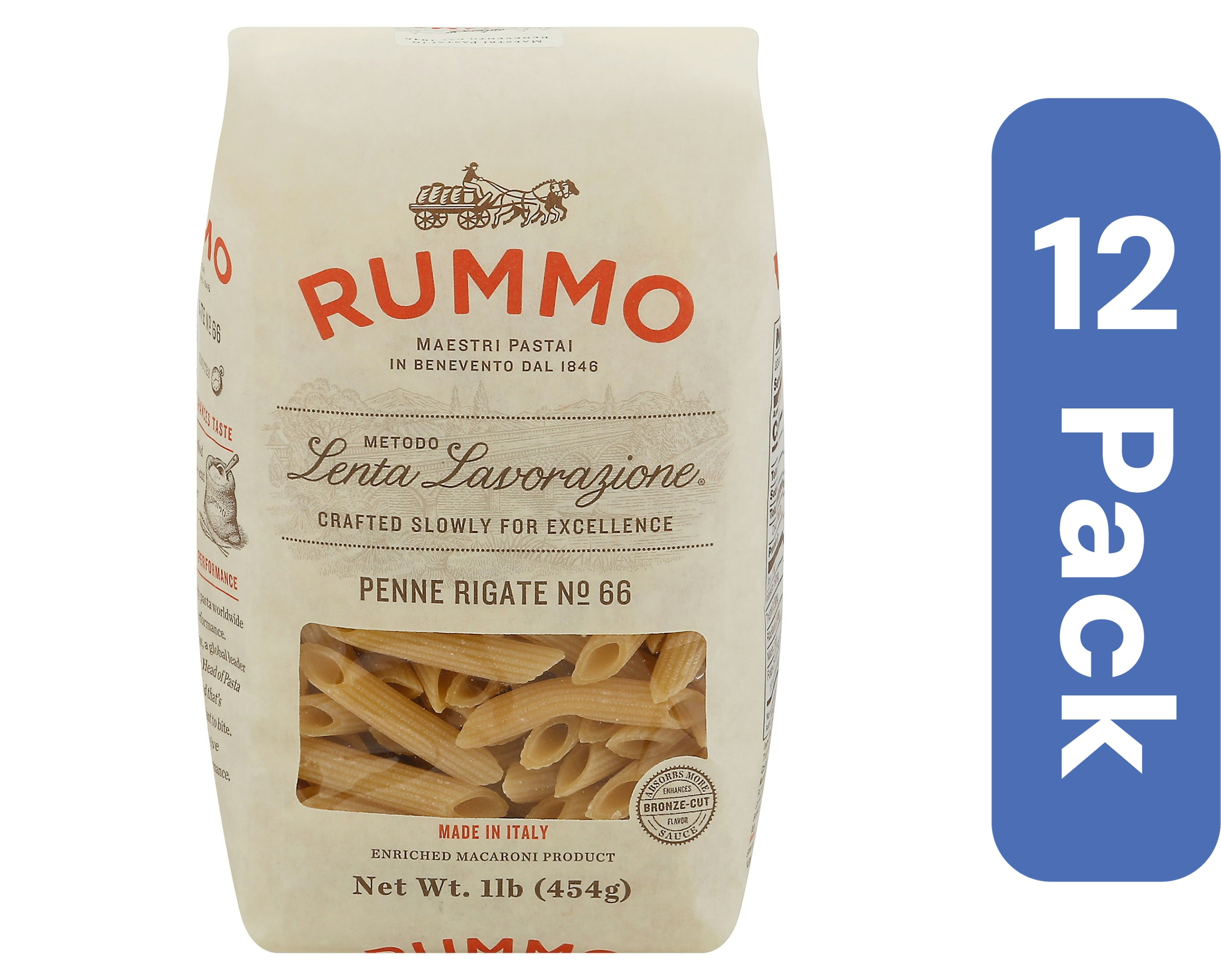 Rummo Penne Rigate Pasta 16 oz (Pack Of 12) - Walmart.com