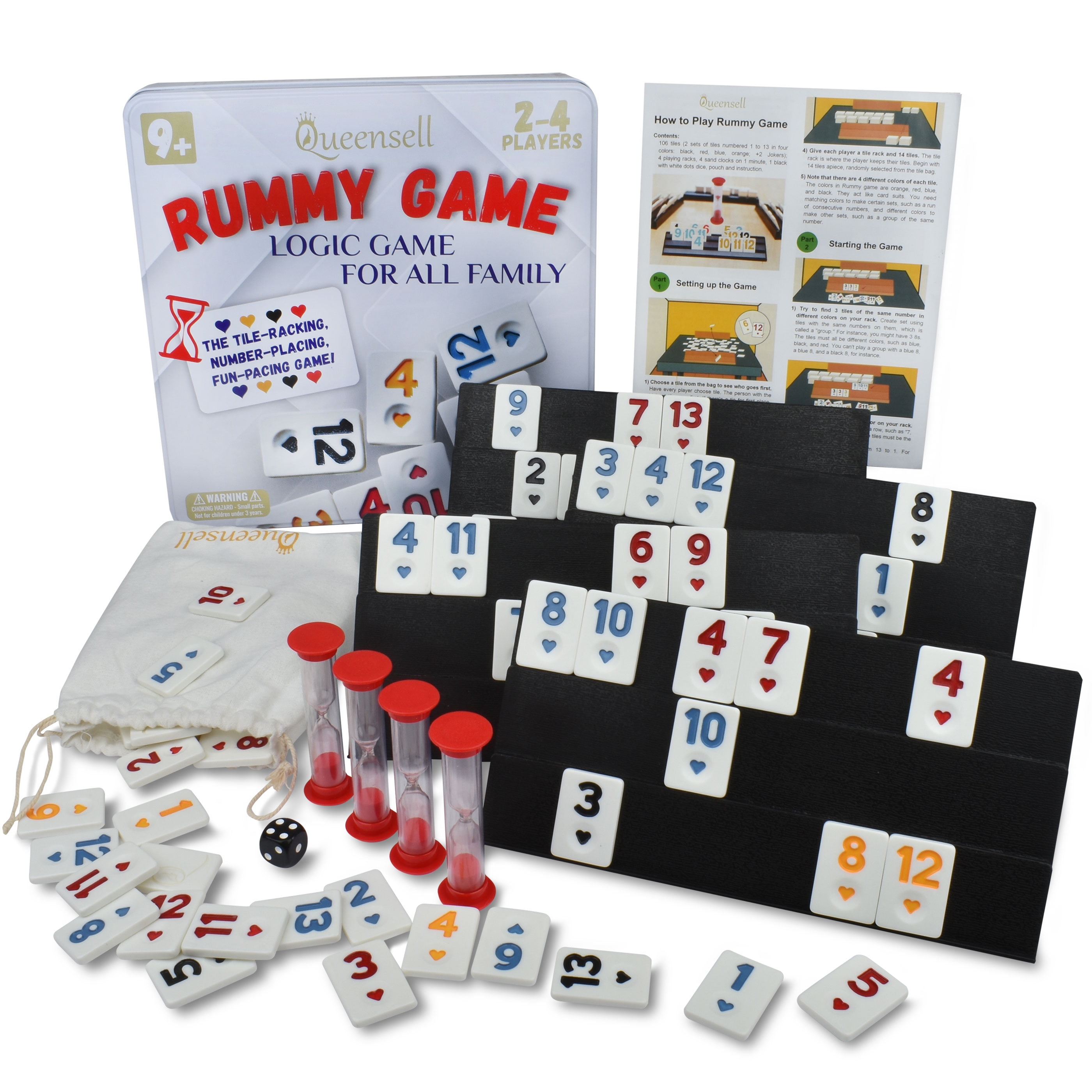 Rummy Cube Game Classic with Metal Case, Timers and Holders, Classic ...