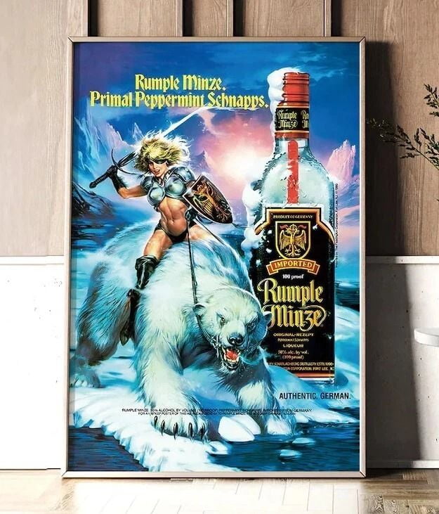 Rumple Minze Primal Peppermint Schnapps Poster - Vintage Style - Size ...