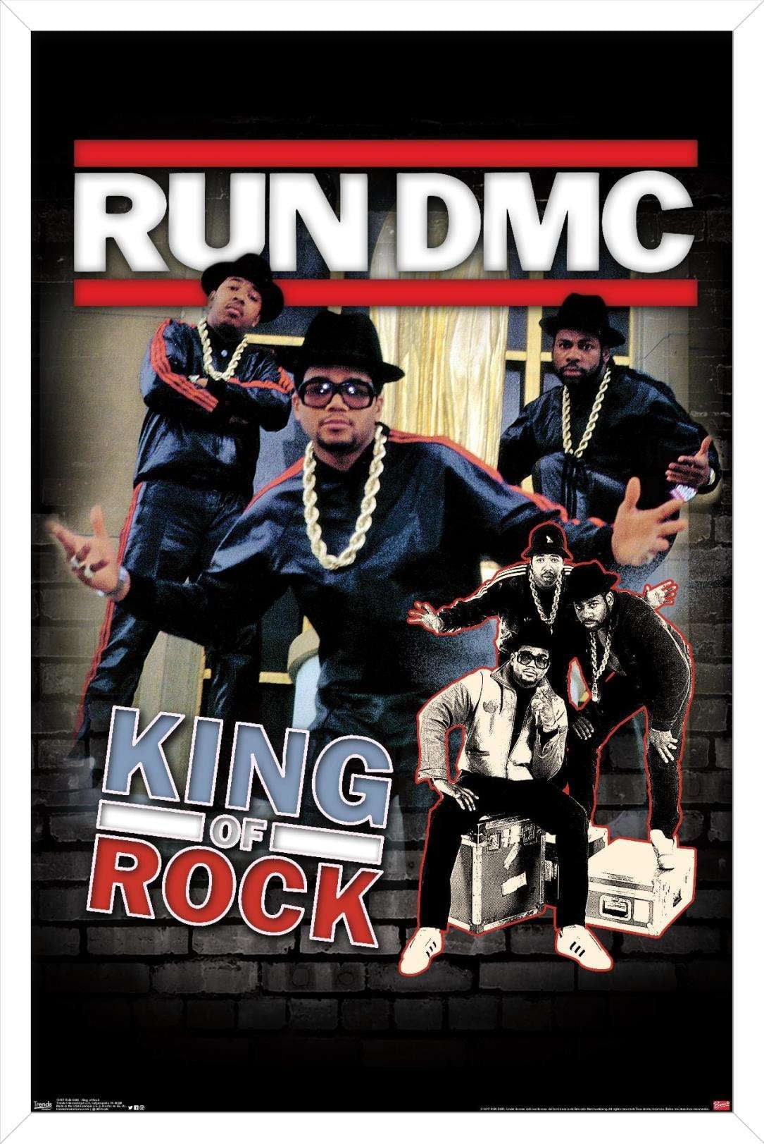Run DMC - King Of Rock Wall Poster, 14.725" x 22.375", Framed - Walmart.com