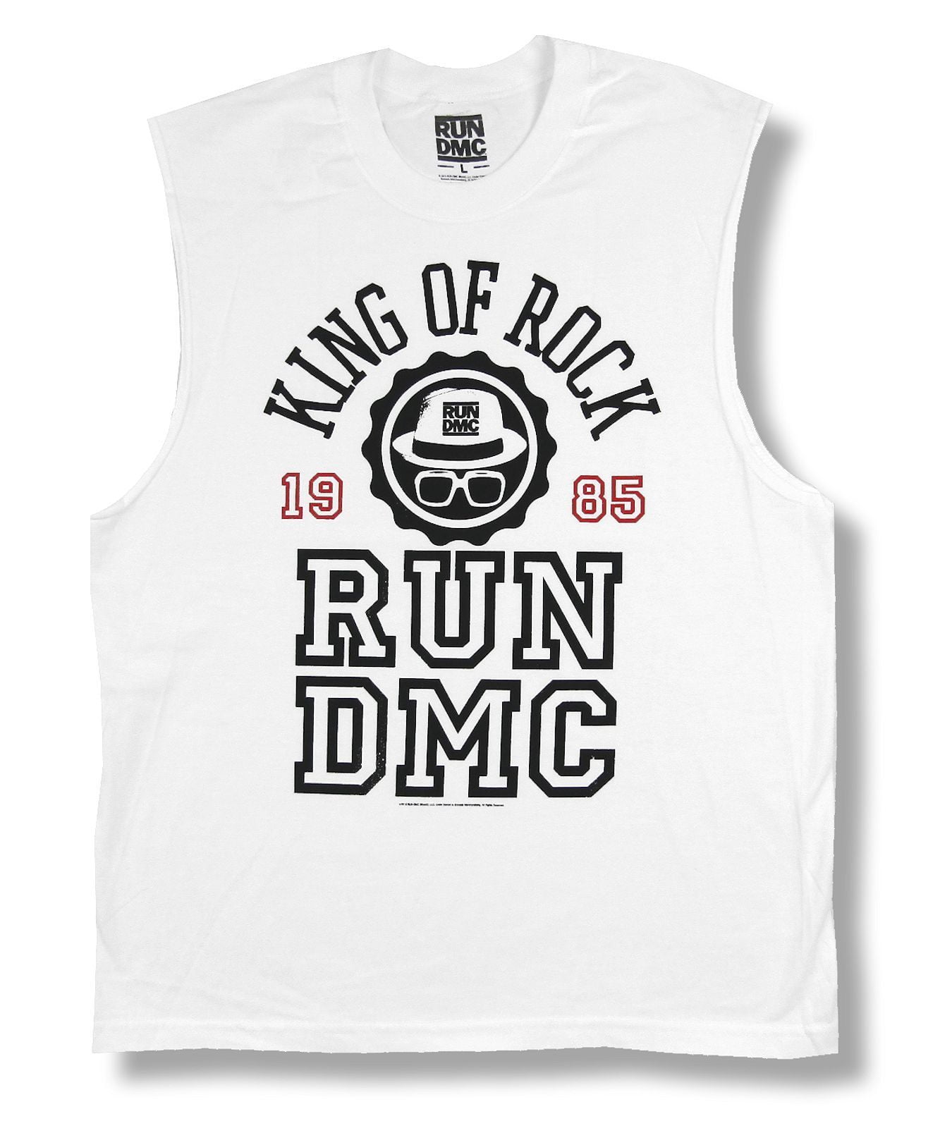 Run DMC Men's King Of Rock Varsity Mens Tank Medium White - Walmart.com