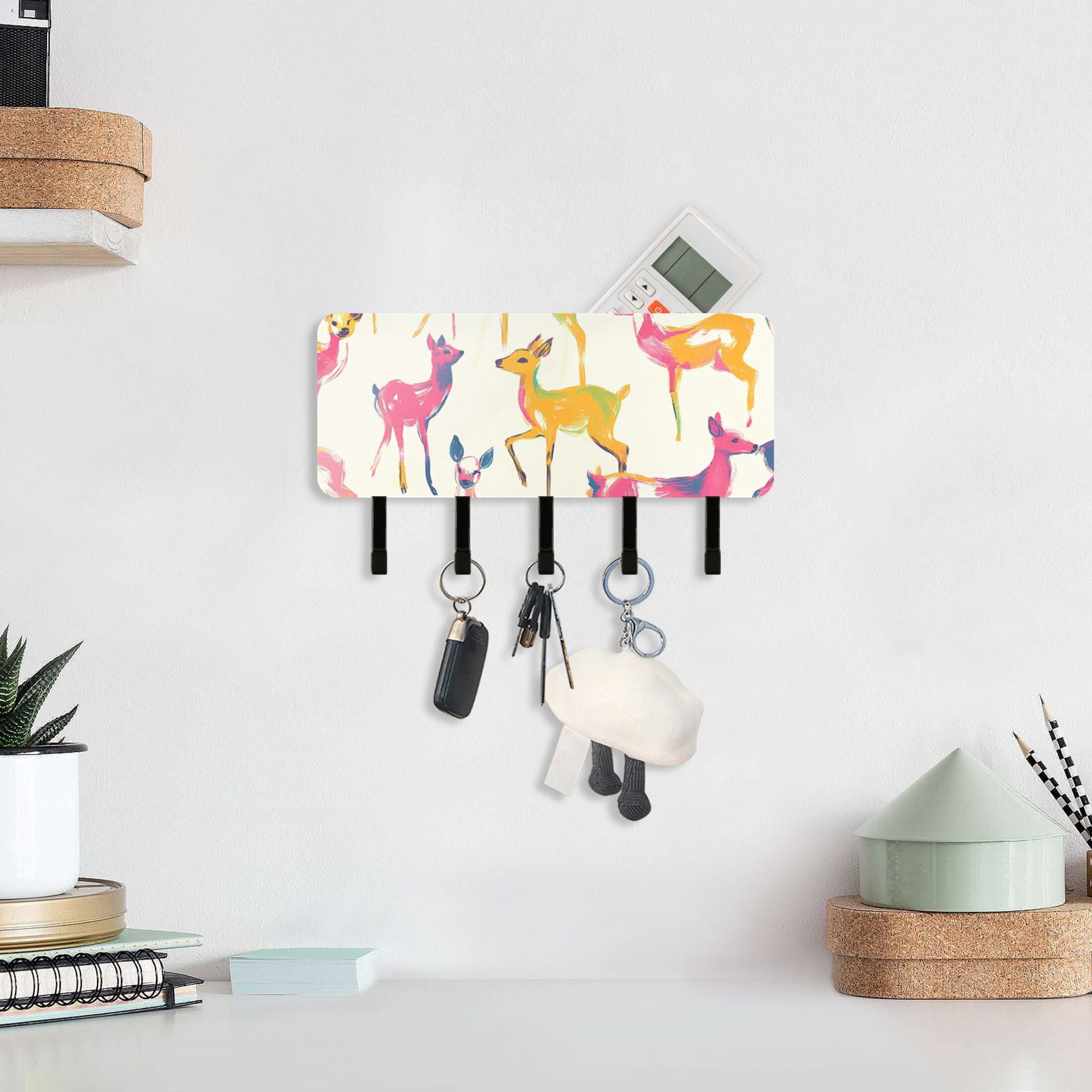 Run Deers Colorful Key Holder for Wall Mail Holder Organizer with 5 Key ...