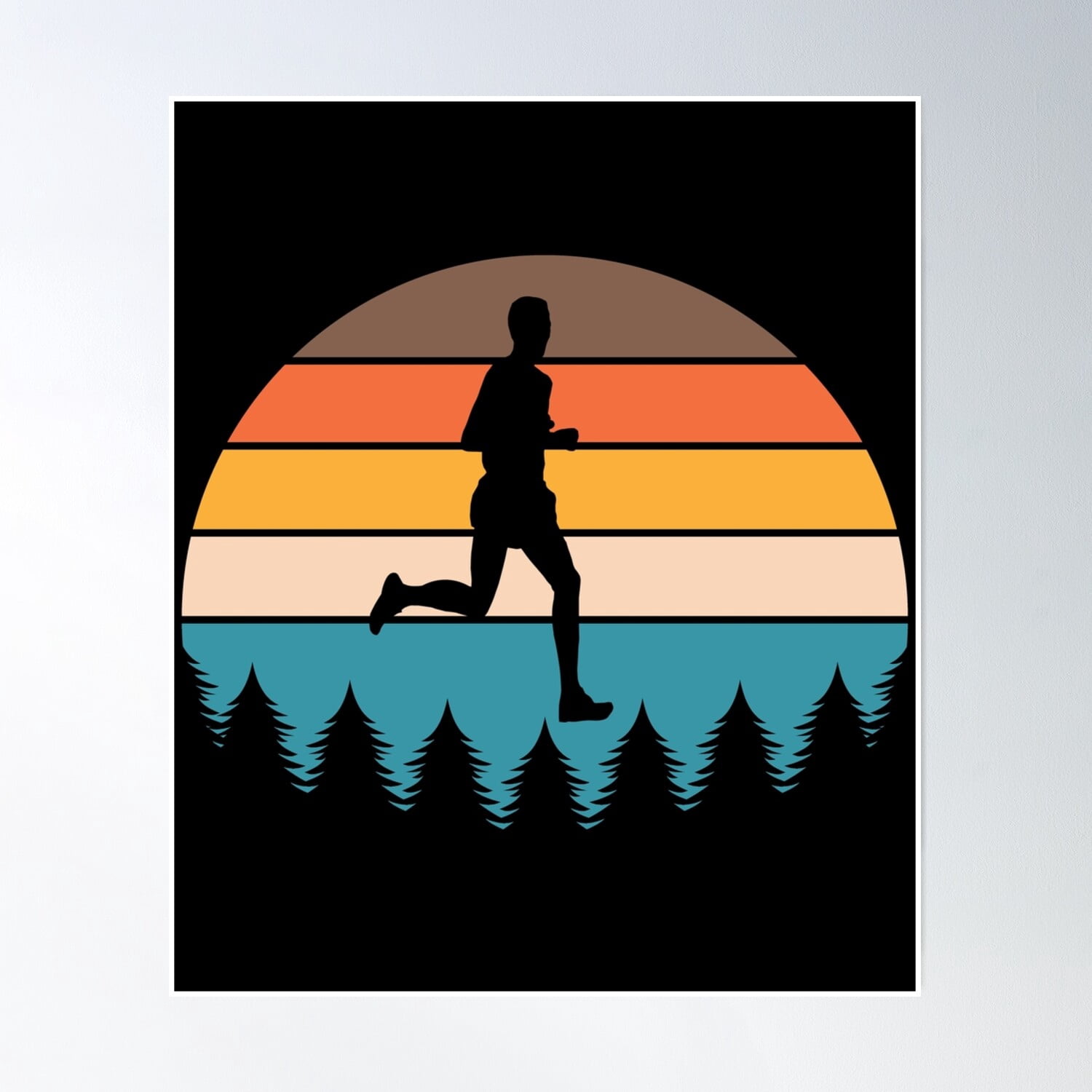 Run Free - Runner - Forest Poster Wall Art, Modern Wall Decor, 8x12 ...