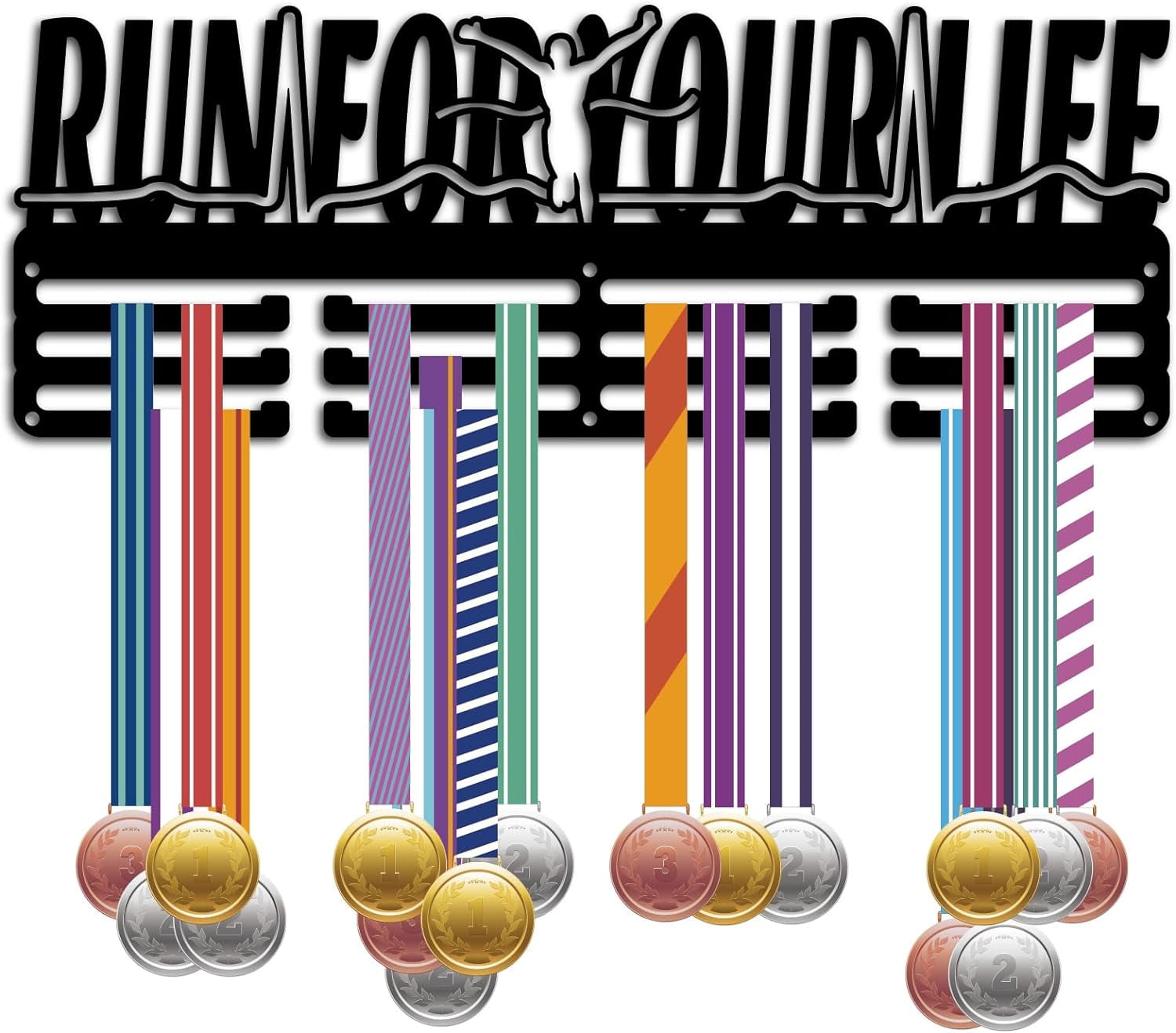 Run for Your Life Medal Holder Hanger Display Medal Holder Sport Medal ...