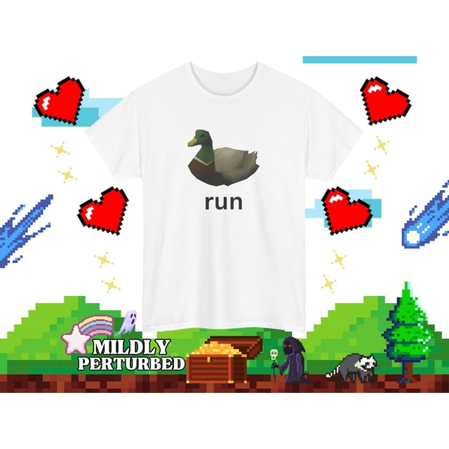 Run. Low Poly Duck Funny Meme T-shirt, Ironic Gen z Meme, Oddly ...