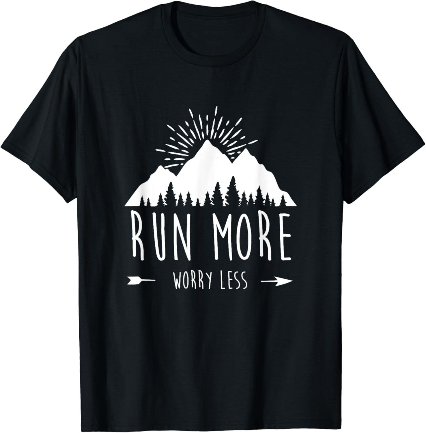 Run More Worry Less Vintage Nature Lovers Trail Running T-Shirt ...