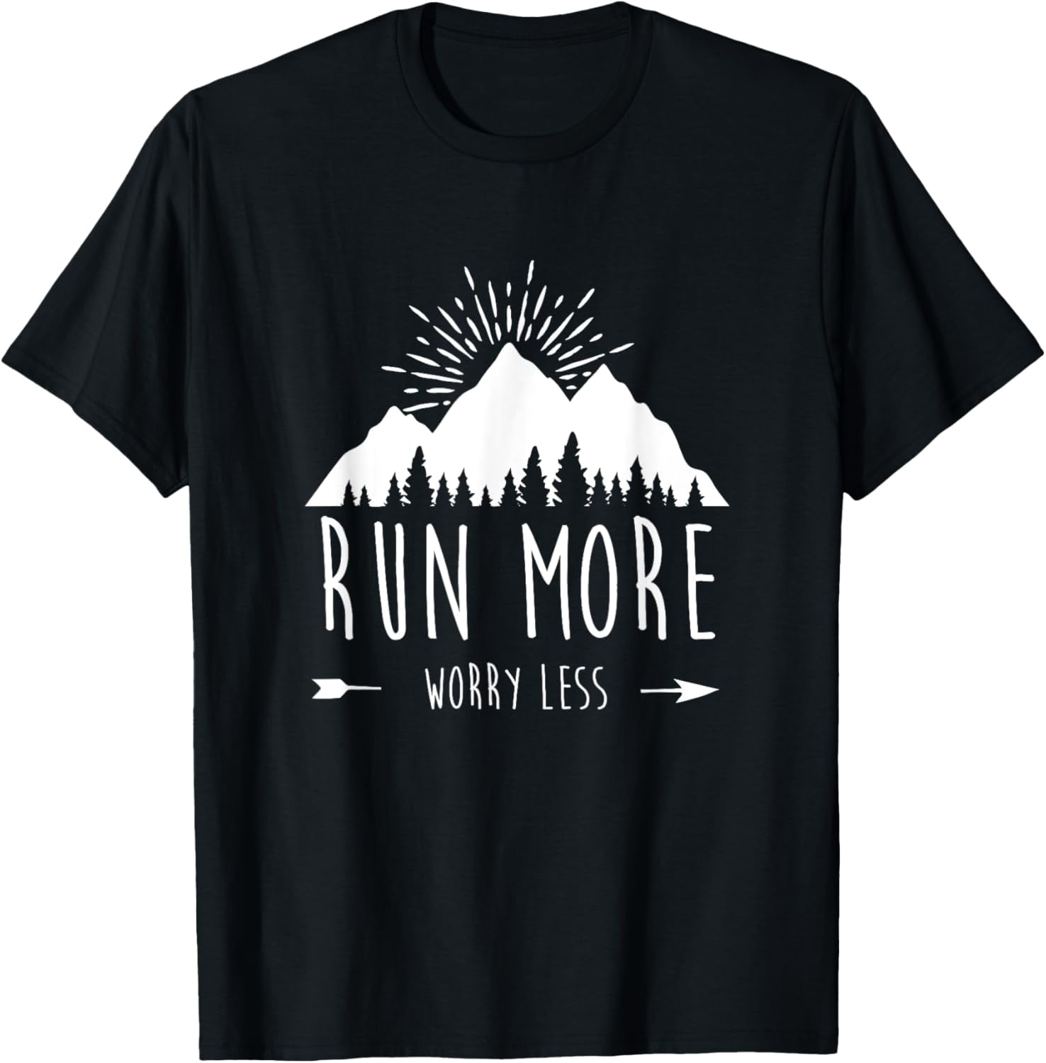 Run More Worry Less Vintage Nature Lovers Trail Running T-Shirt ...
