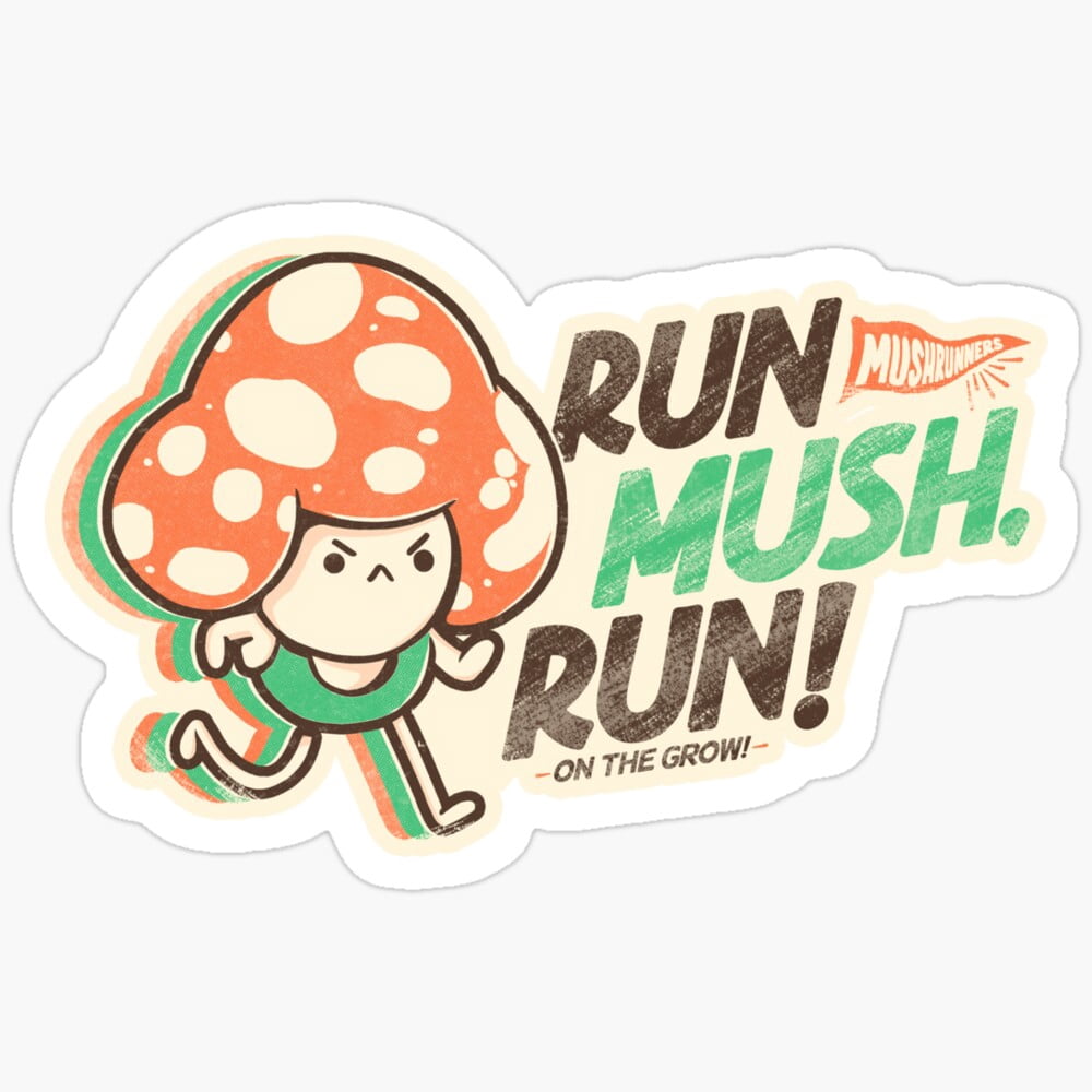Run Mush, Run! Sticker Phone Decal Water Bottle Stickers Car Decals ...