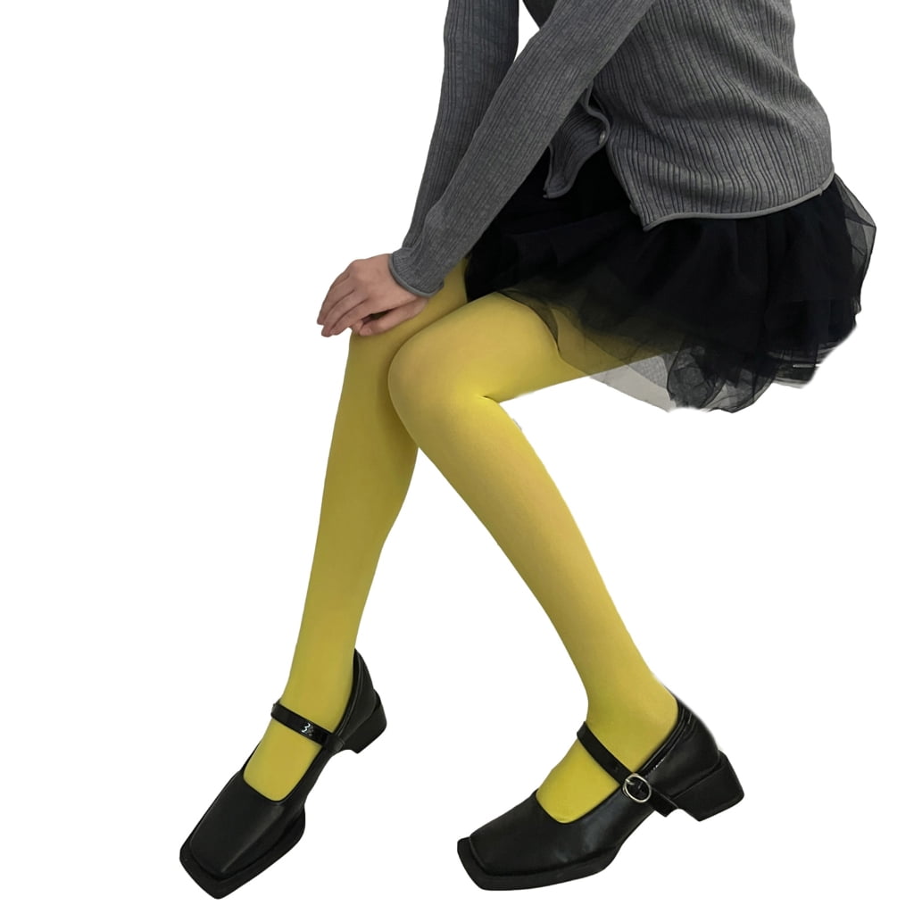 Run Resistant Solid Colored Semi Opaque Footed Tights High Waist ...