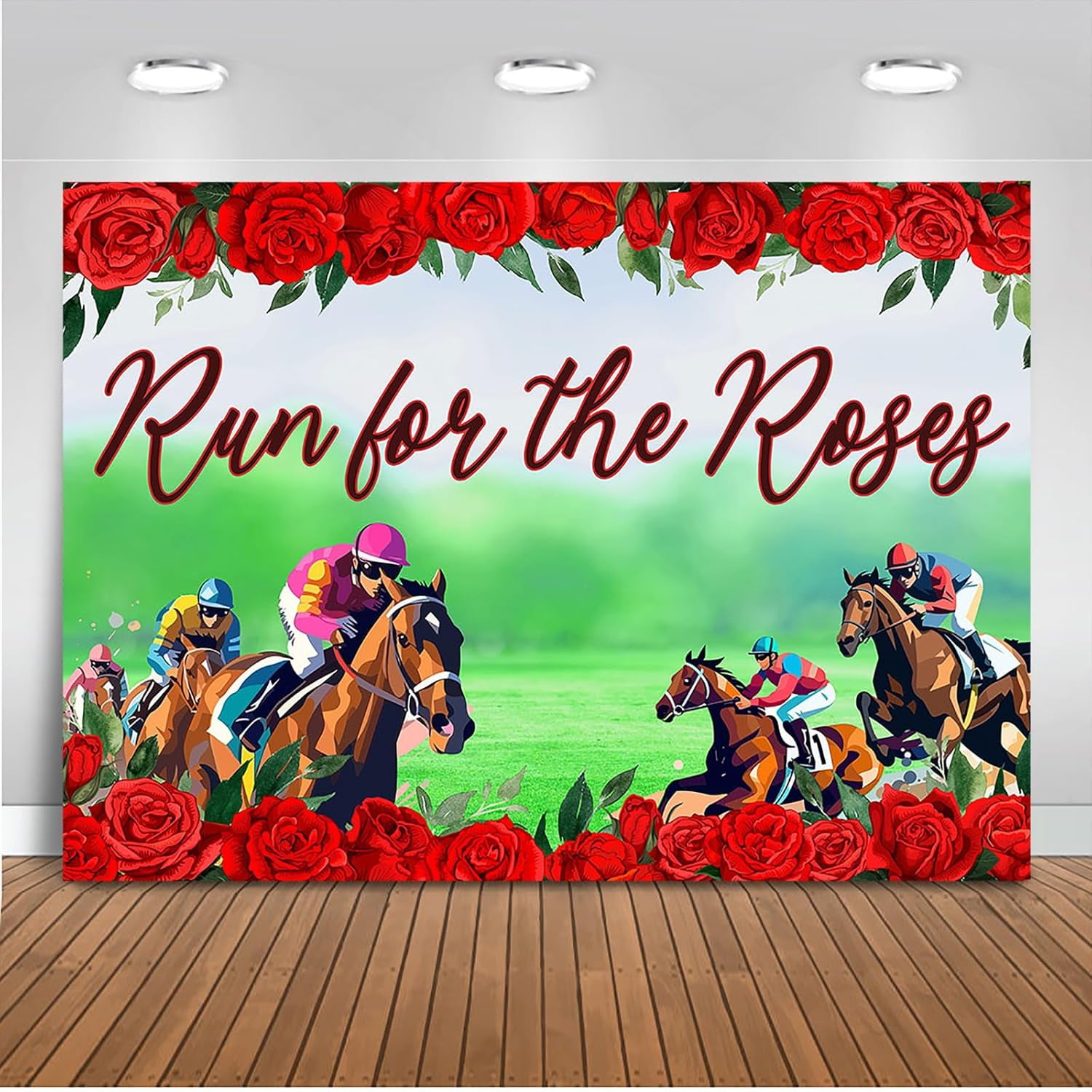 Run for The Roses Backdrop Kentucky Derby Horse Racing Game Party ...