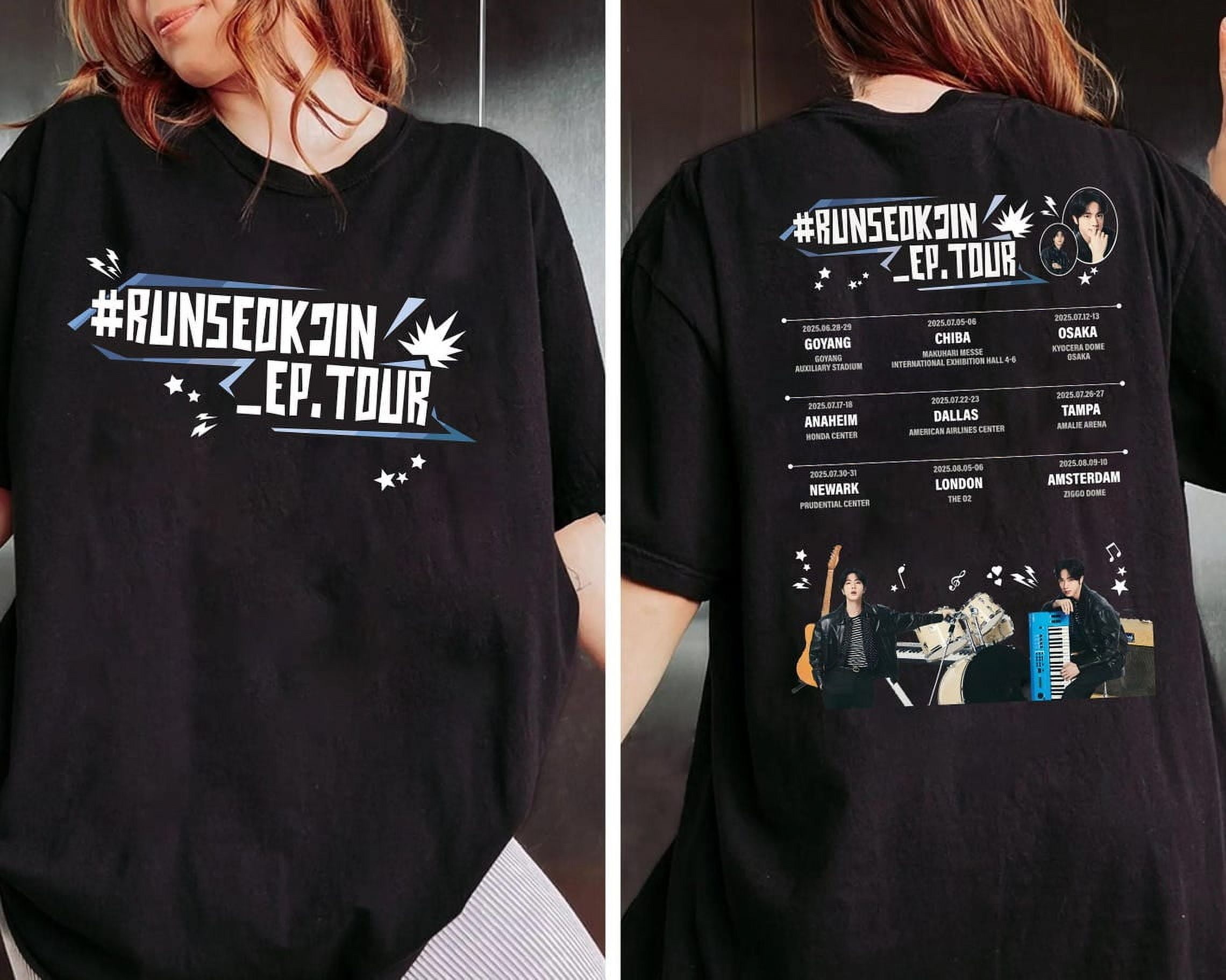 Run Seokjin EP Tour 2025 shirt BTS Jin SuperTuna tshirt for kpop fans ...