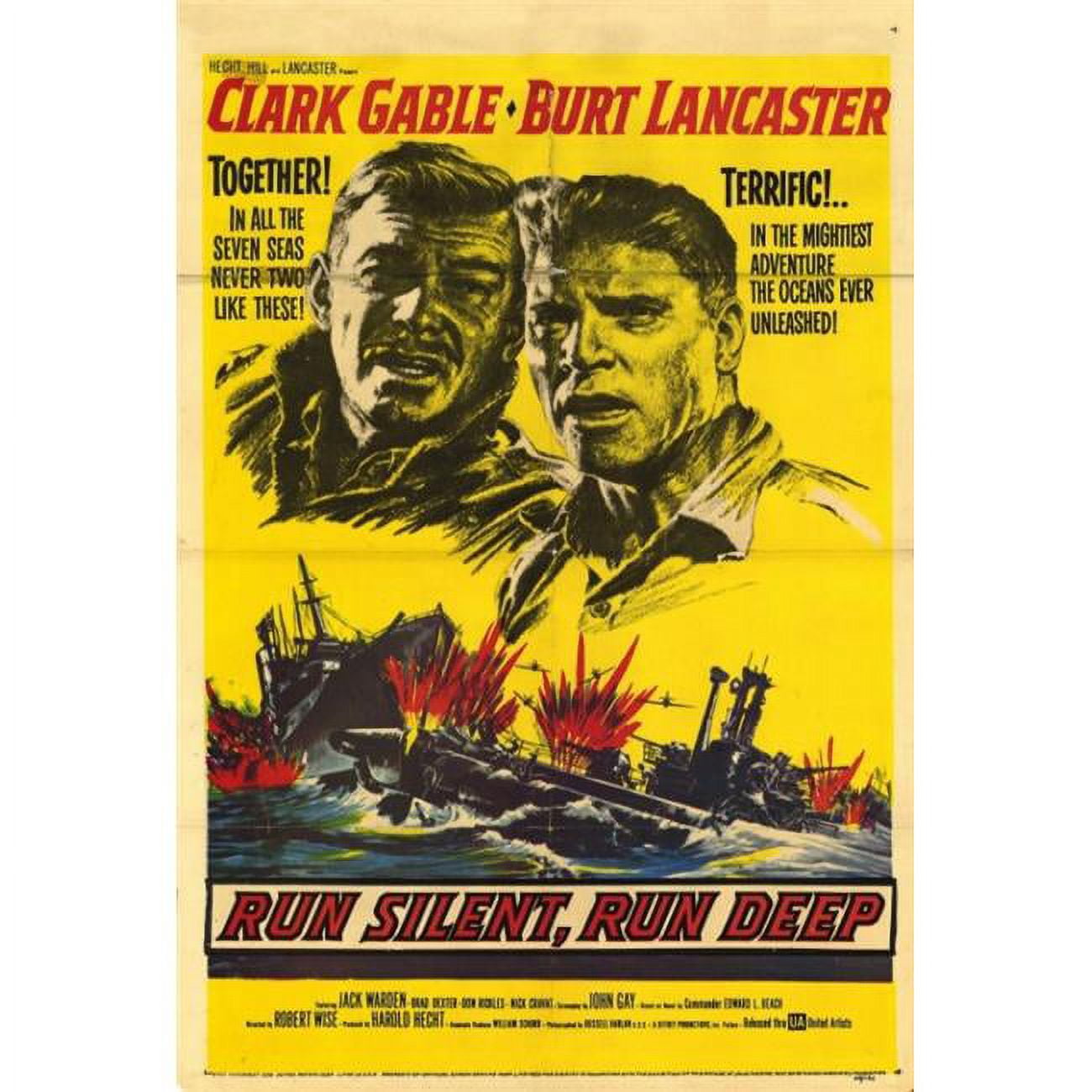 Run Silent Run Deep Movie Poster - 27 x 40 in. - Walmart.com