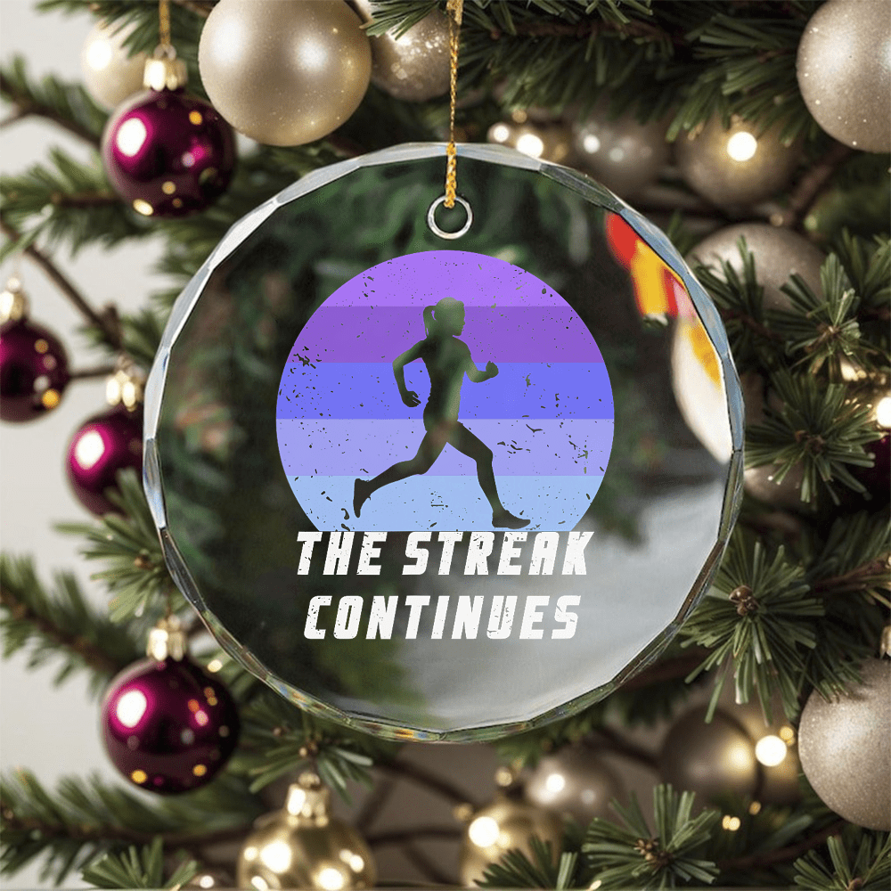 Run Streak 365 Running Daily Runner Silhouette Motivation Ornament ...